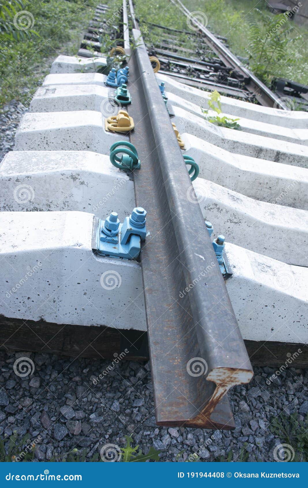 Railway Equipment. Assembly for Fastening Railroad Rails Stock Photo ...