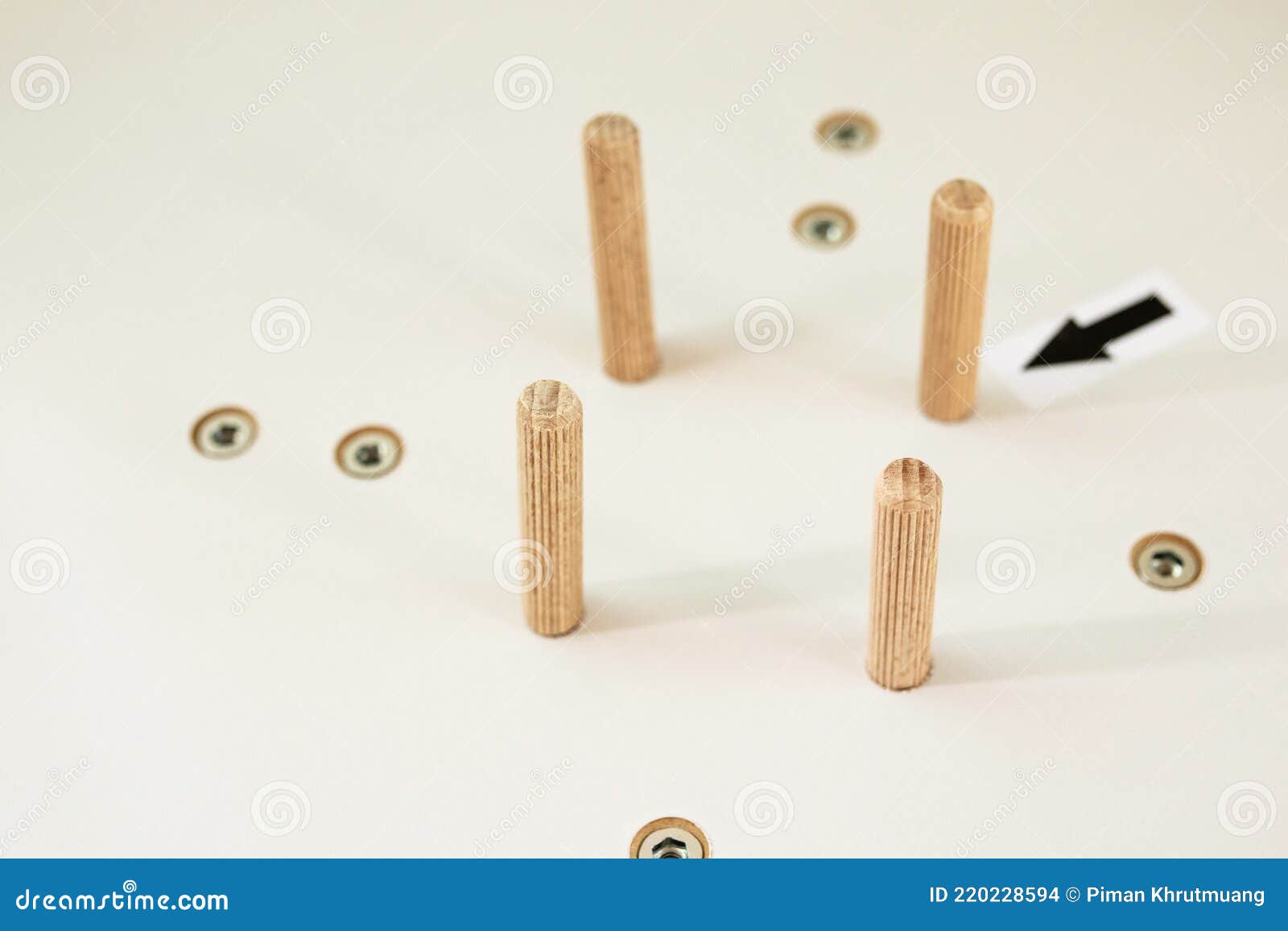 Assembly Furniture Tool Wooden Dowel Stock Photo - Image of joiner ...