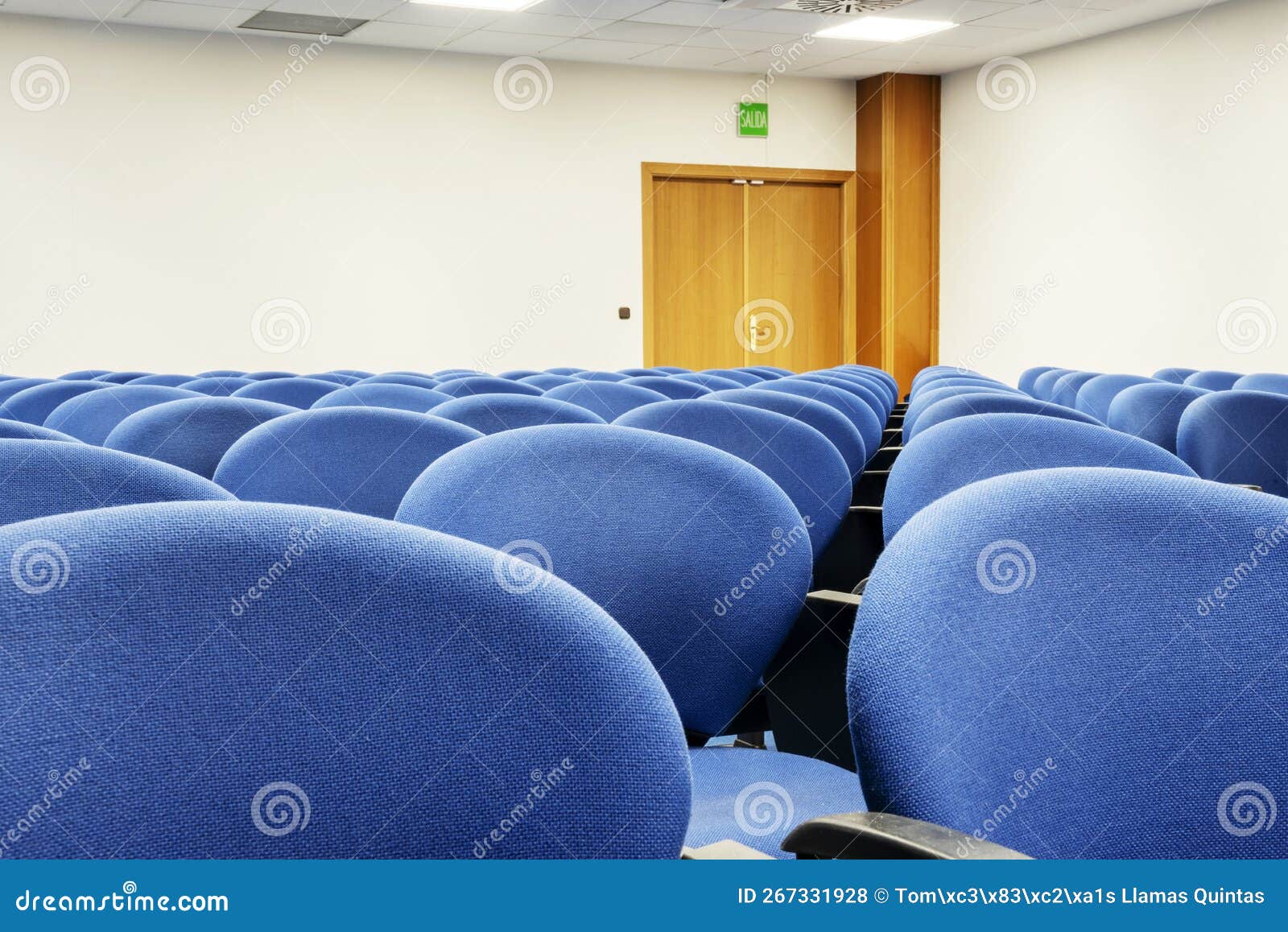 Assembly Hall of an Office Building Full of Blue Armchairs Stock Photo ...