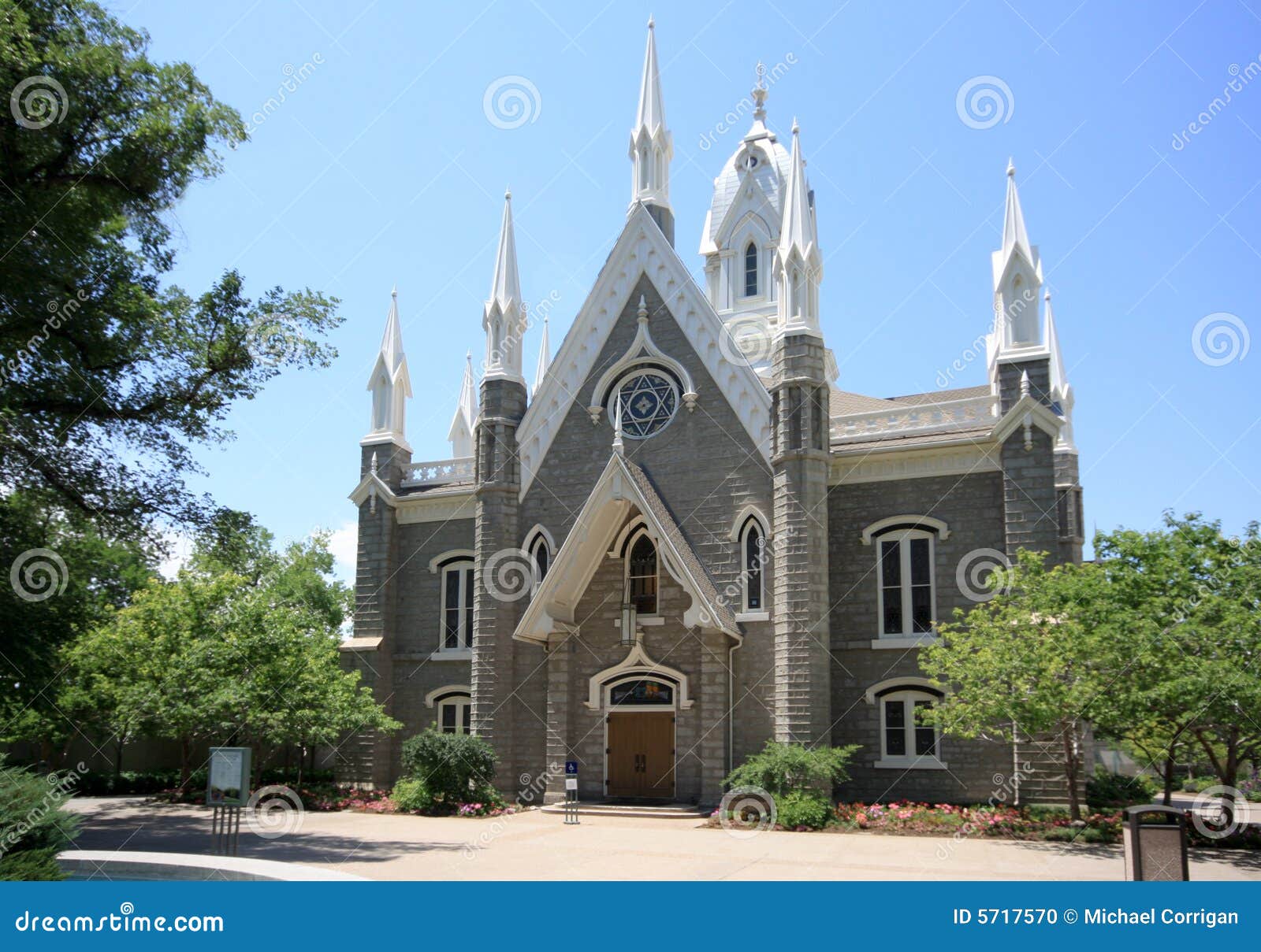 Assembly Hall, Temple Square Utah Stock Photo - Image of temple, city ...