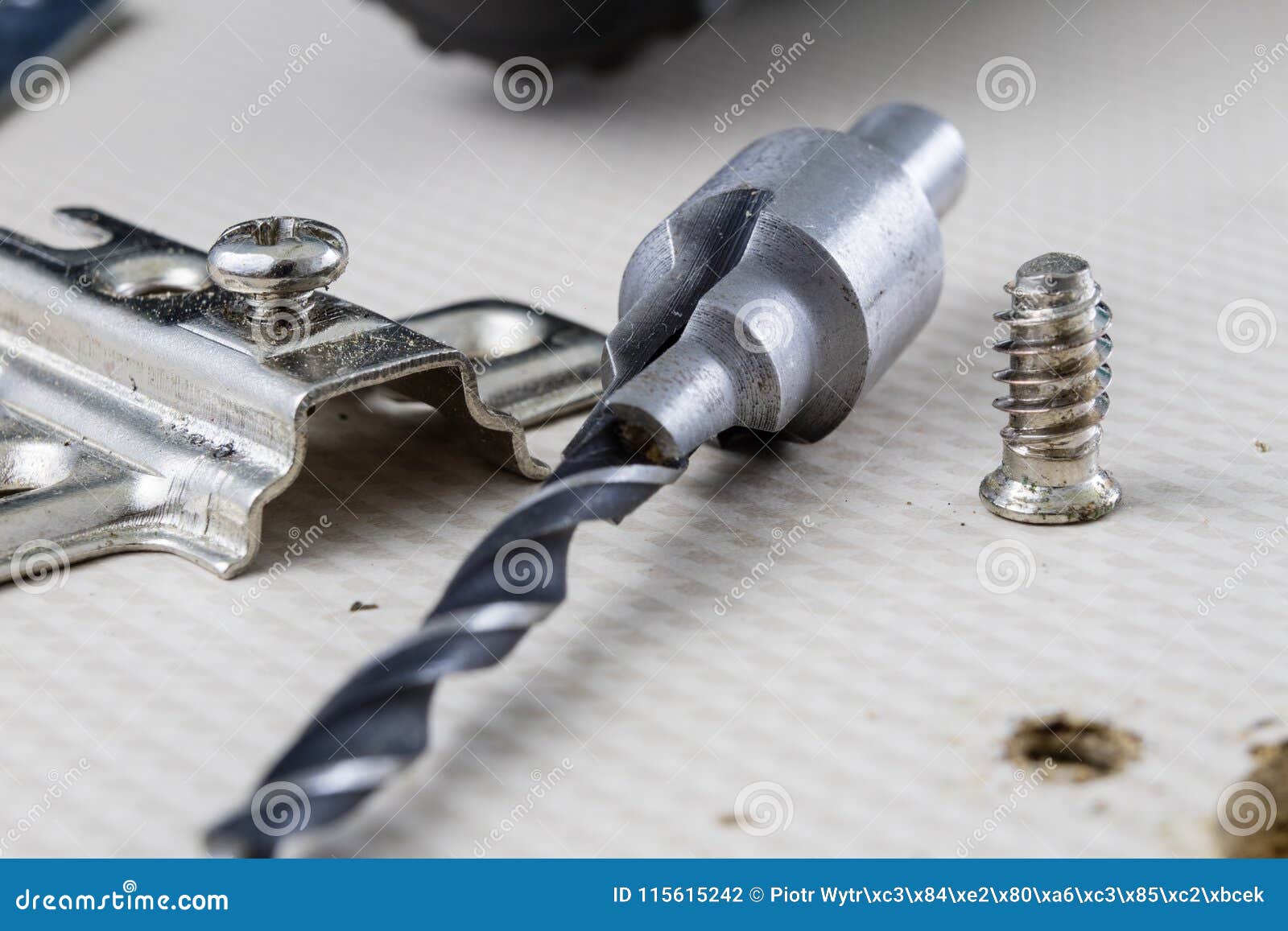 Assembly of Hinges in a Carpentry Workshop. Joinery Accessories Stock ...