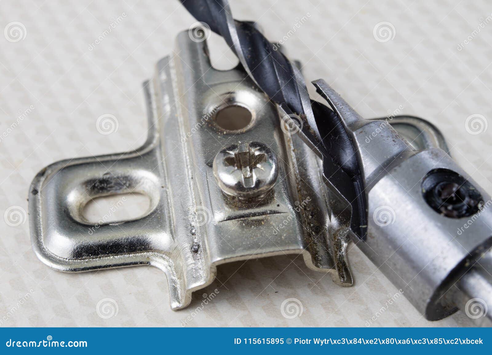 Assembly of Hinges in a Carpentry Workshop. Joinery Accessories Stock ...