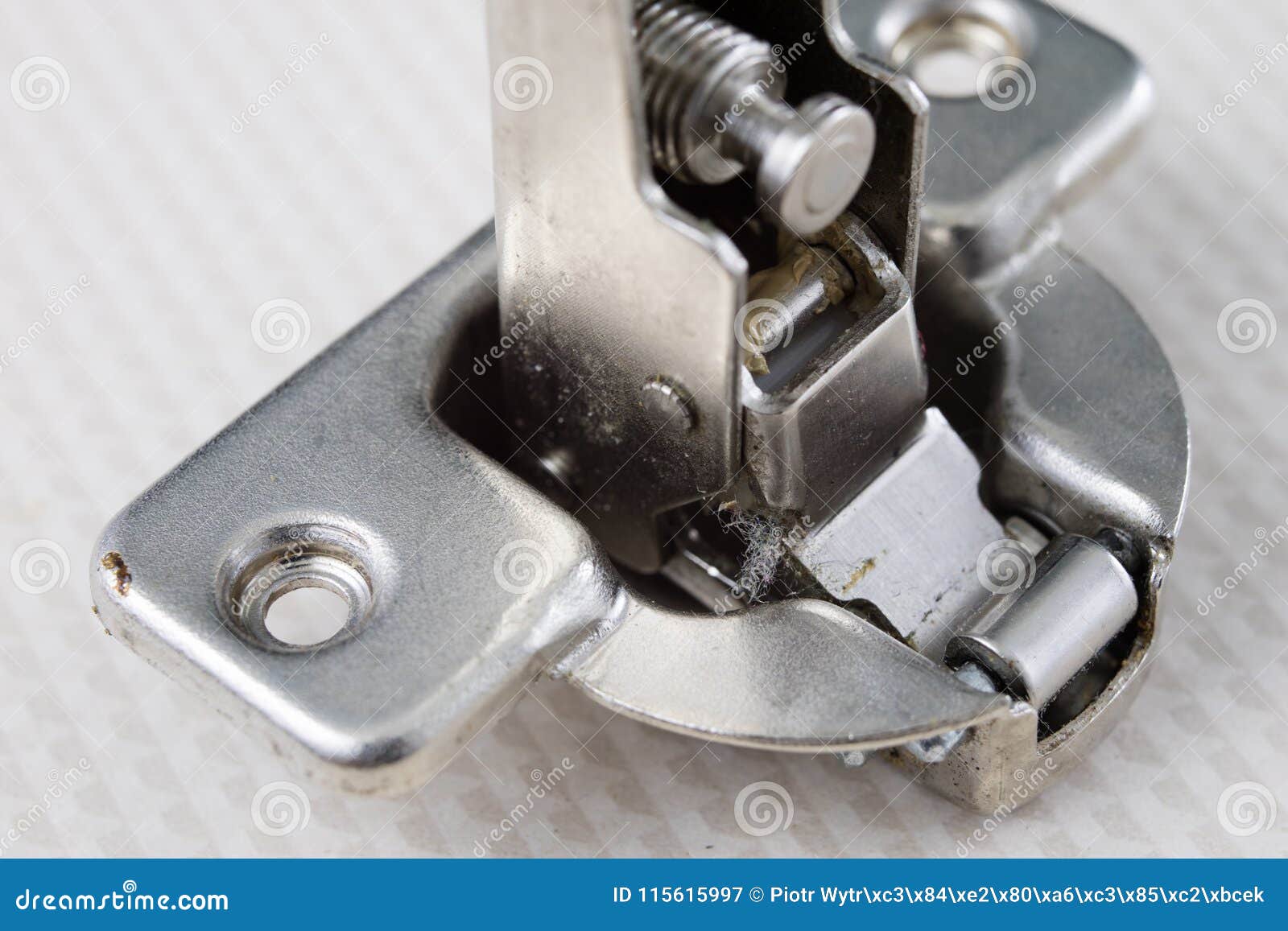 Assembly of Hinges in a Carpentry Workshop. Joinery Accessories Stock ...