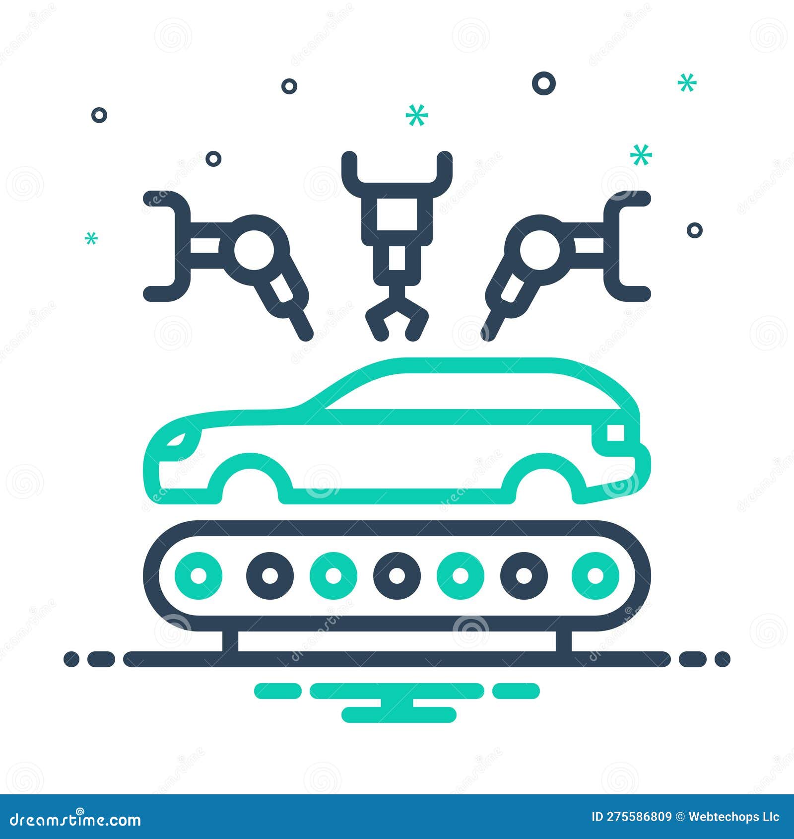 Mix Icon for Assembly, Automation and Factory Stock Vector ...
