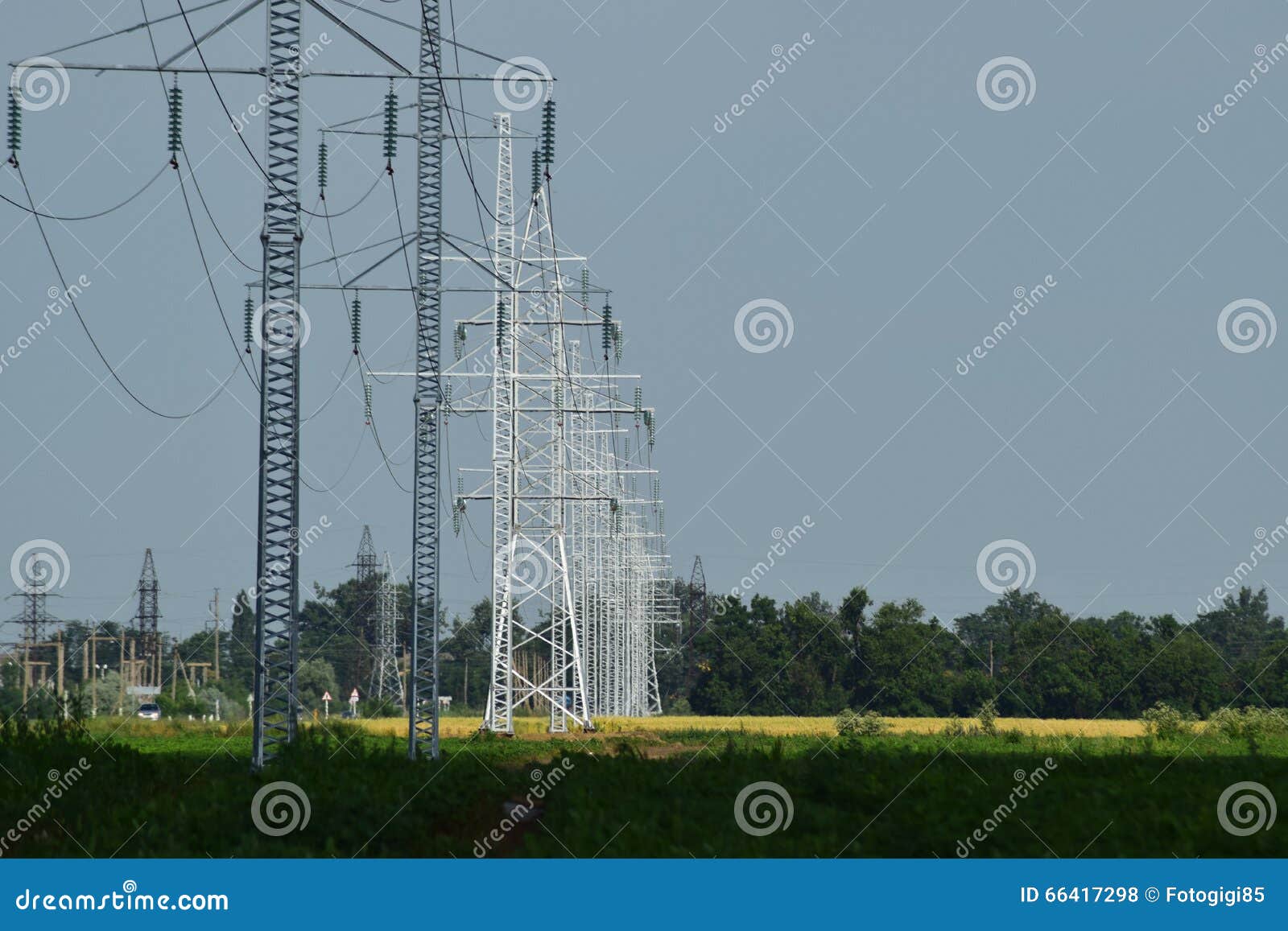 Assembly and Installation of New Support a Power Line Stock Photo ...