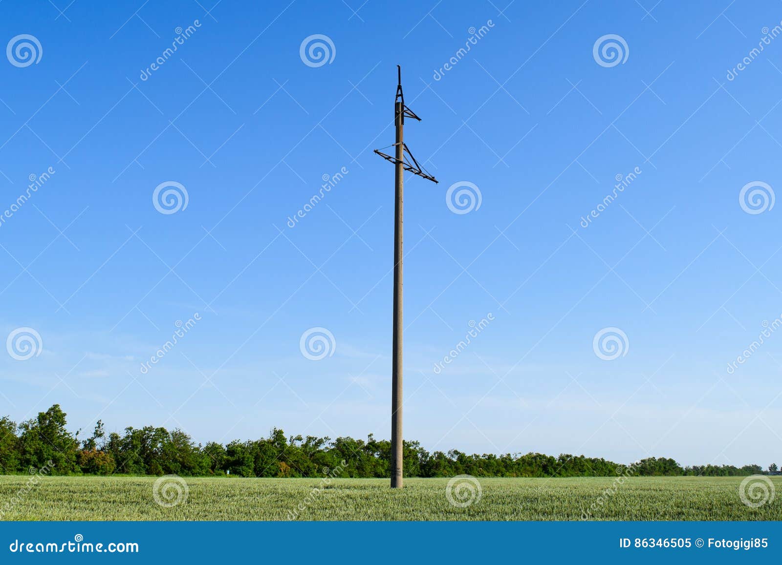 Assembly and Installation of New Support of a Power Line Stock Image ...
