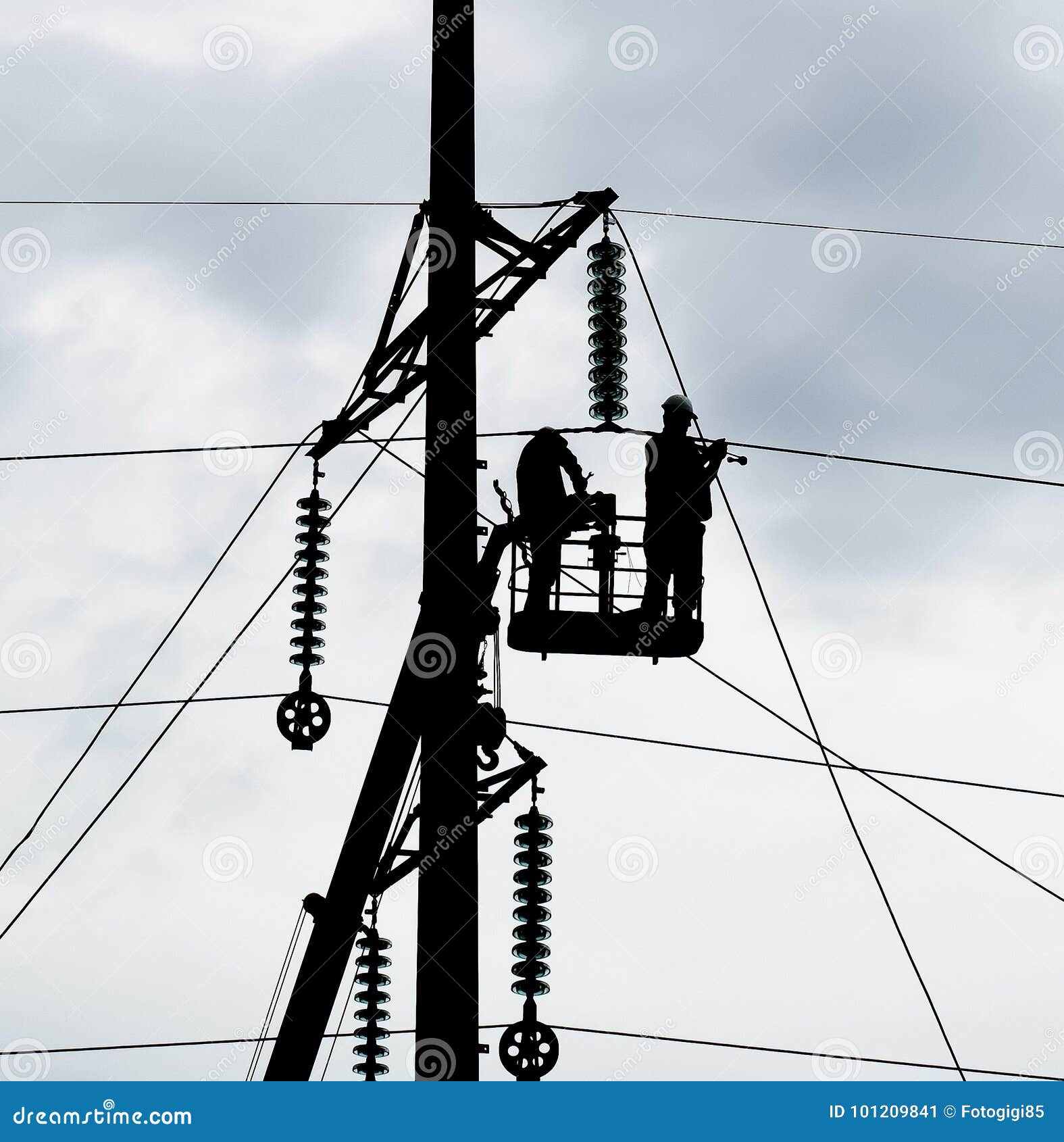 Assembly and Installation of New Support of a Power Line Editorial ...