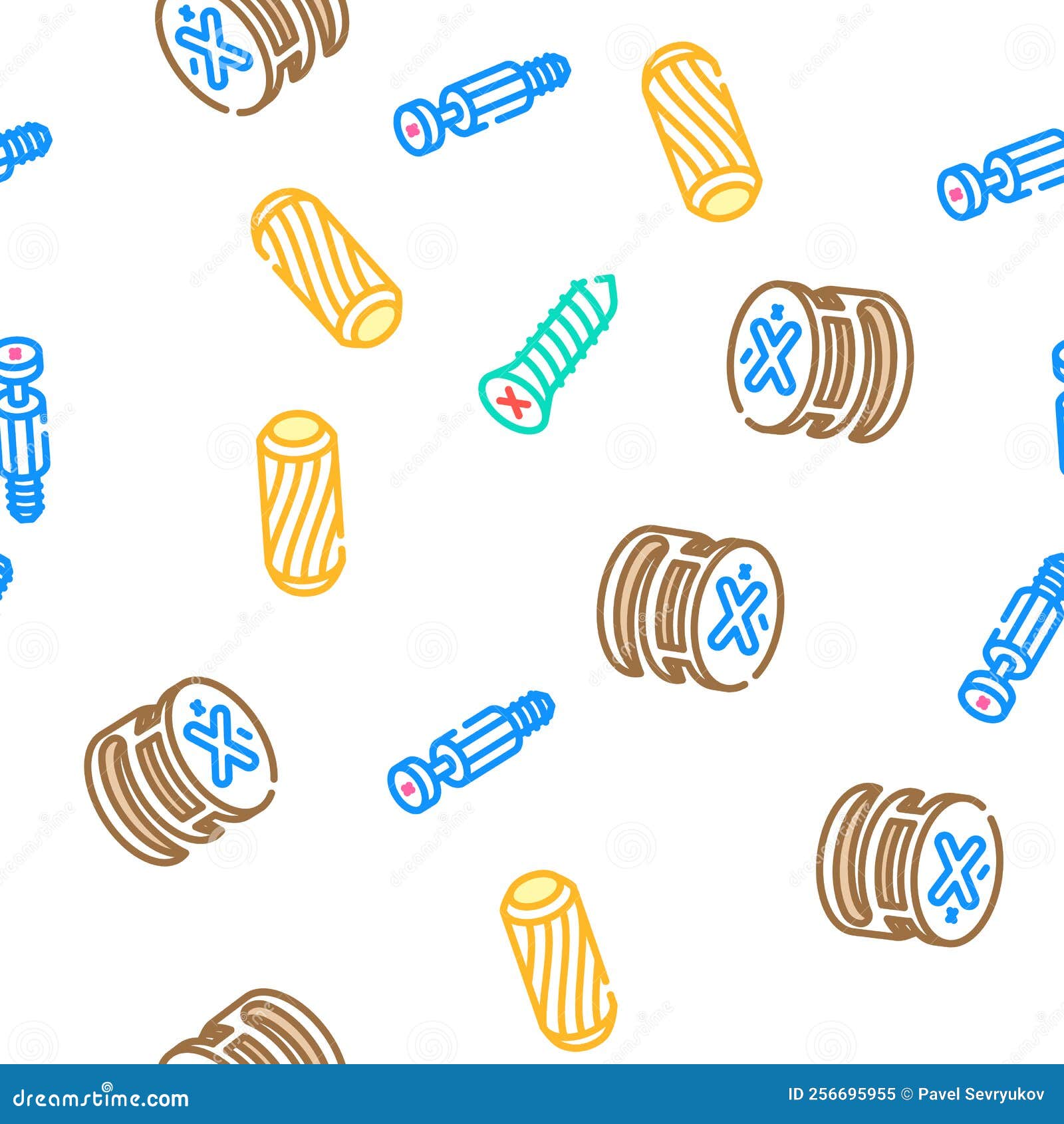 Assembly Instruction Furniture Vector Seamless Pattern Stock