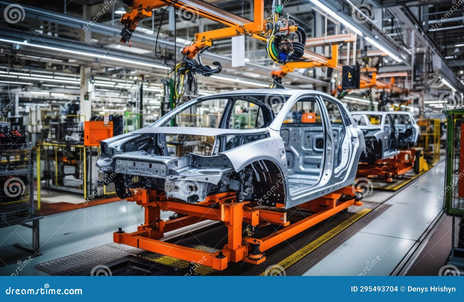 Assembly Line of Cars in Factory Stock Photo - Image of automobile ...