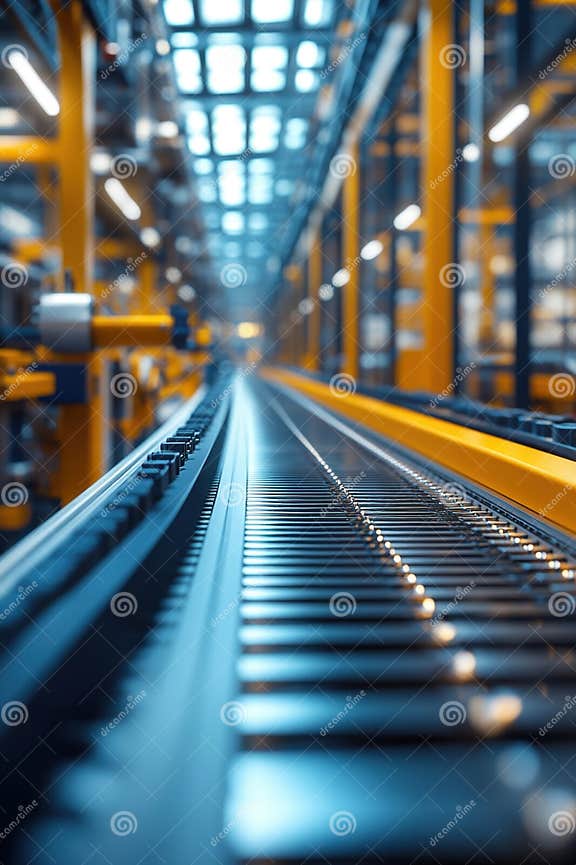Assembly Line Efficiency, 3D Illustration of an Assembly Line ...