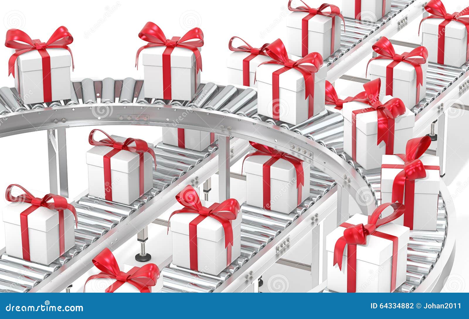 Assembly Line with Gift Boxes Stock Photo - Image of generated, present ...