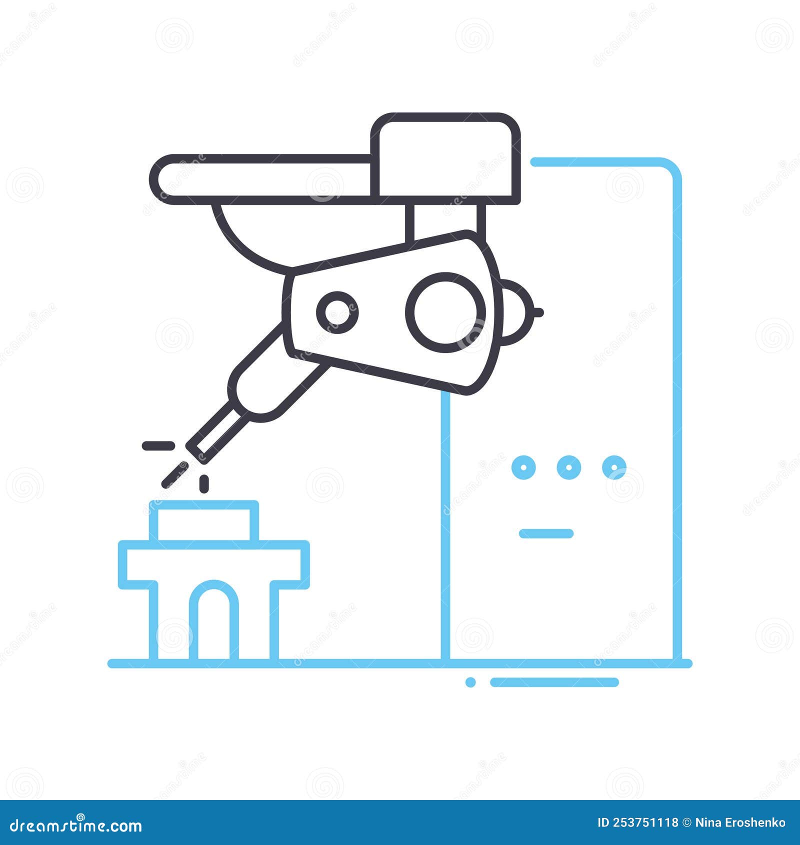 Assembly Line Line Icon, Outline Symbol, Vector Illustration, Concept ...
