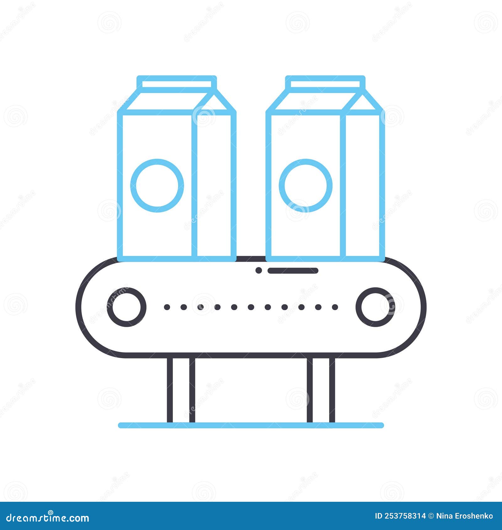 Assembly Line Line Icon, Outline Symbol, Vector Illustration, Concept ...