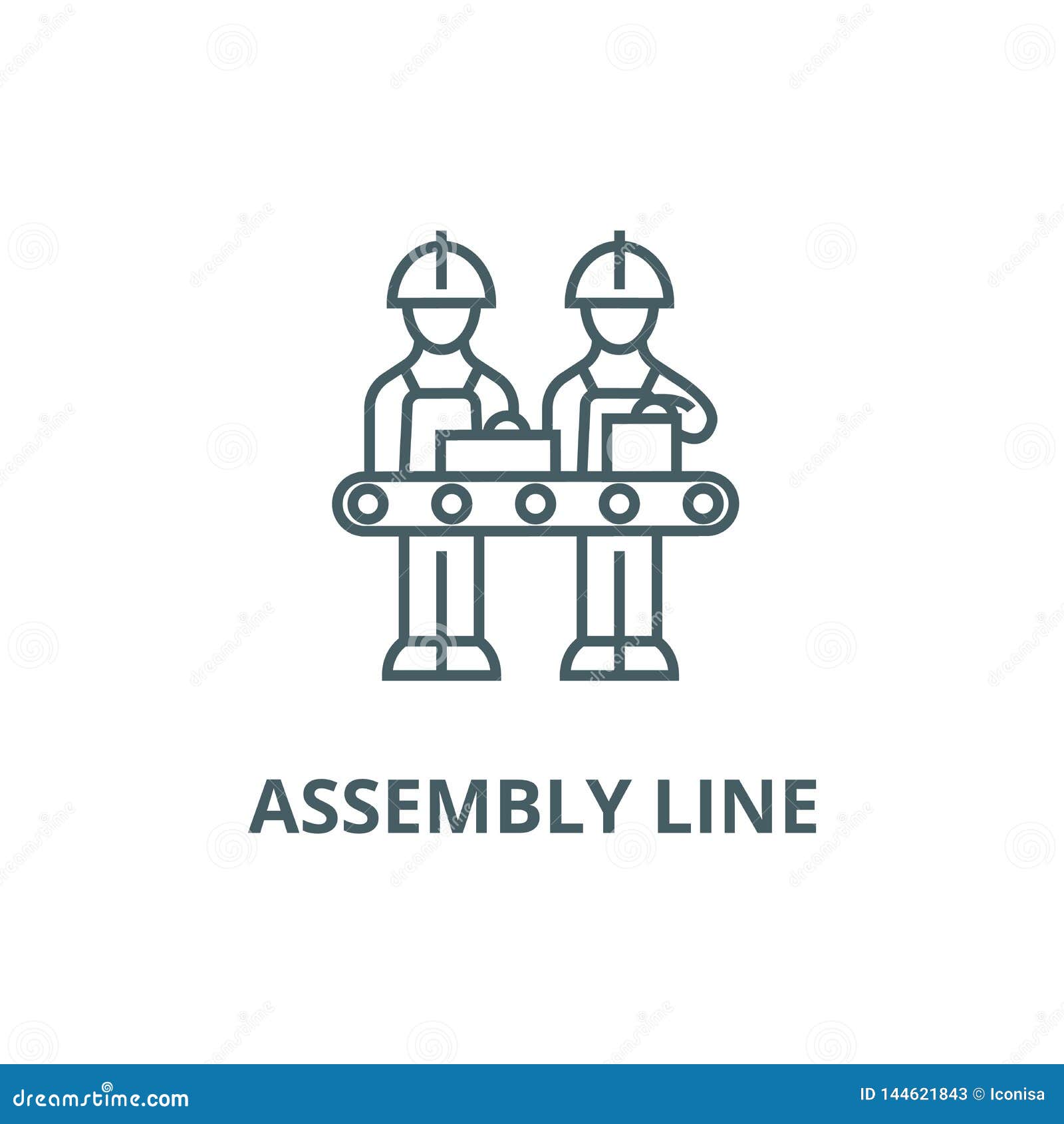 Assembly Line Line Icon, Vector. Assembly Line Outline Sign, Concept ...