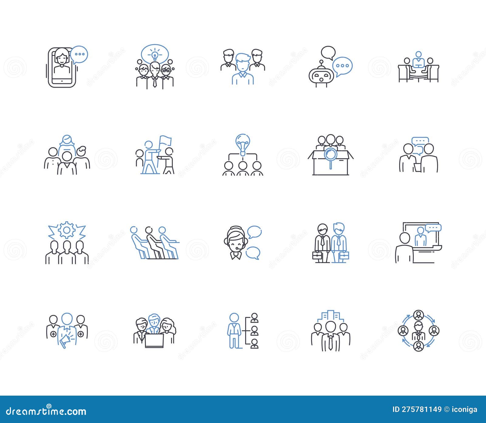 Compilation Line Icons Collection Collection Assortment Selection