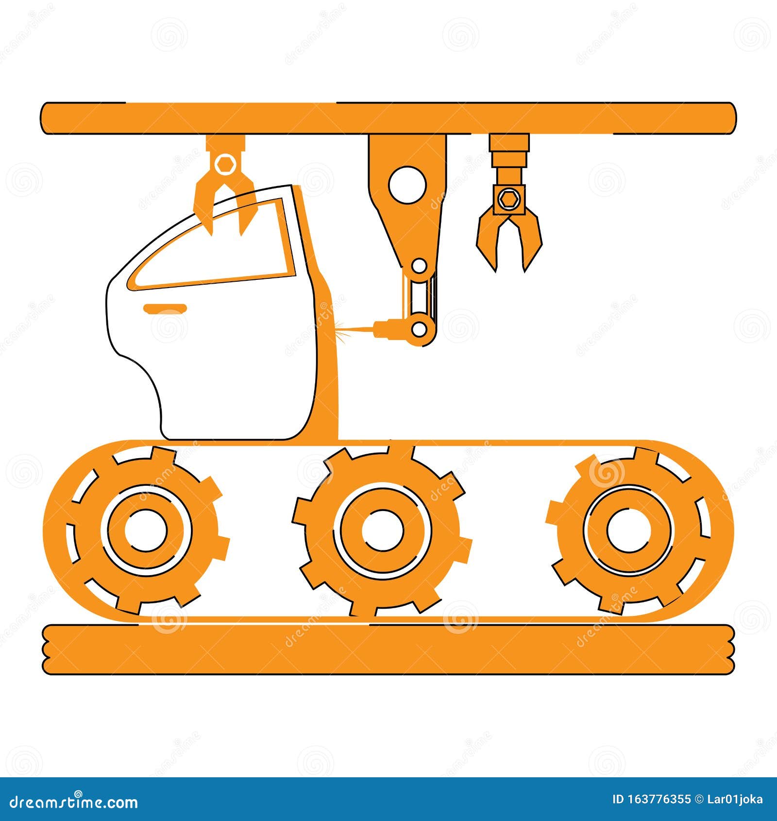 Assembly line image stock vector. Illustration of industry - 163776355