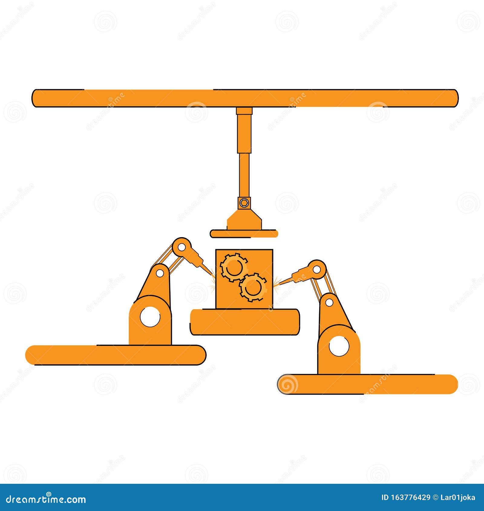 Assembly line image stock vector. Illustration of manufacturing - 163776429
