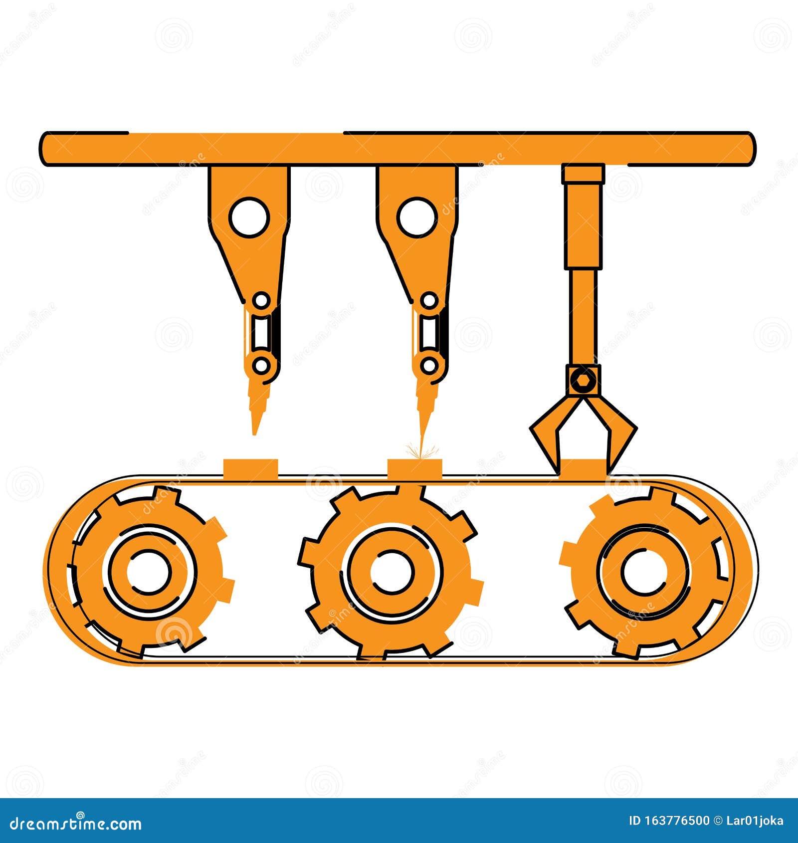 Assembly line image stock vector. Illustration of technology - 163776500