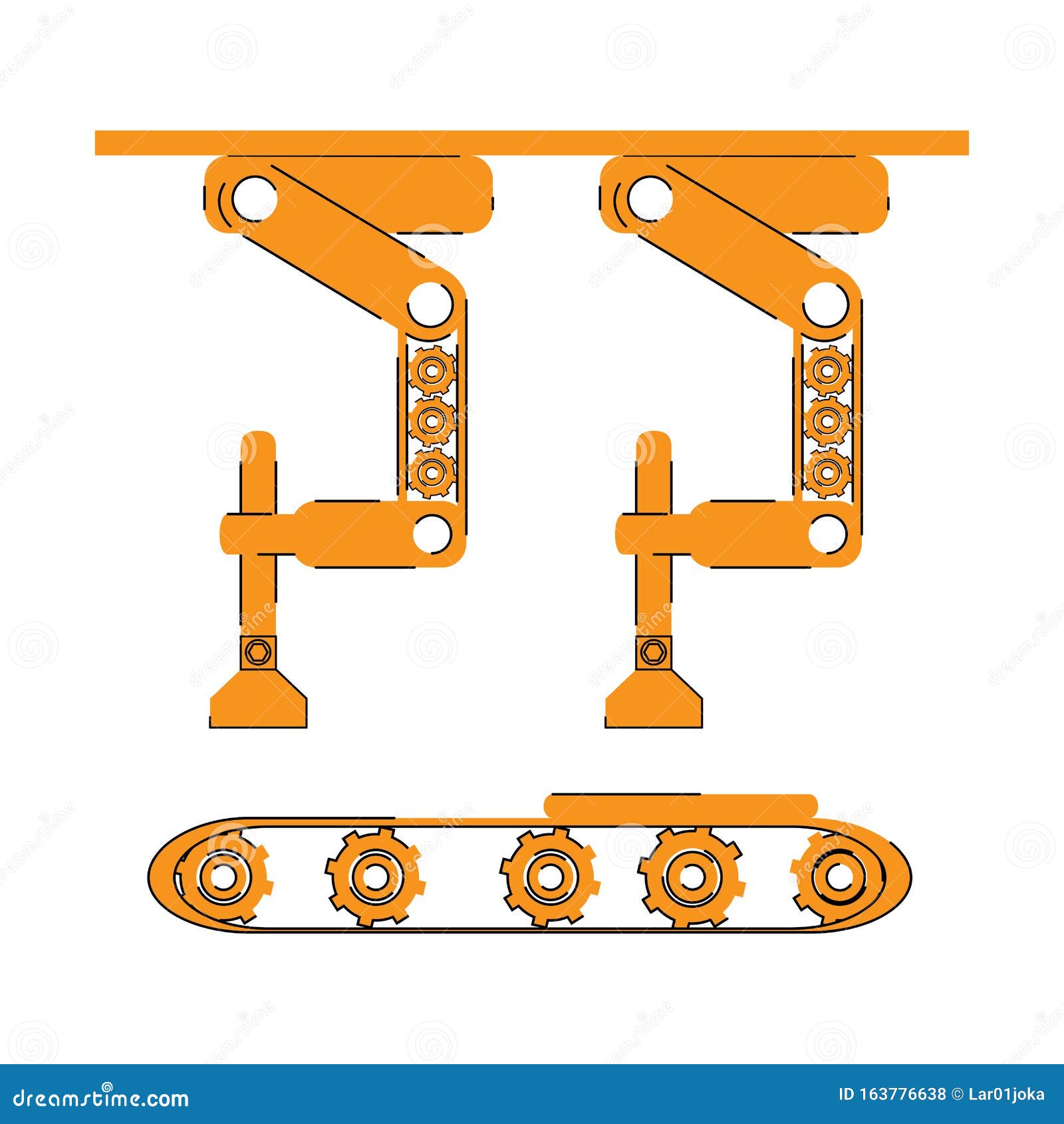 Assembly line image stock vector. Illustration of isometric - 163776638
