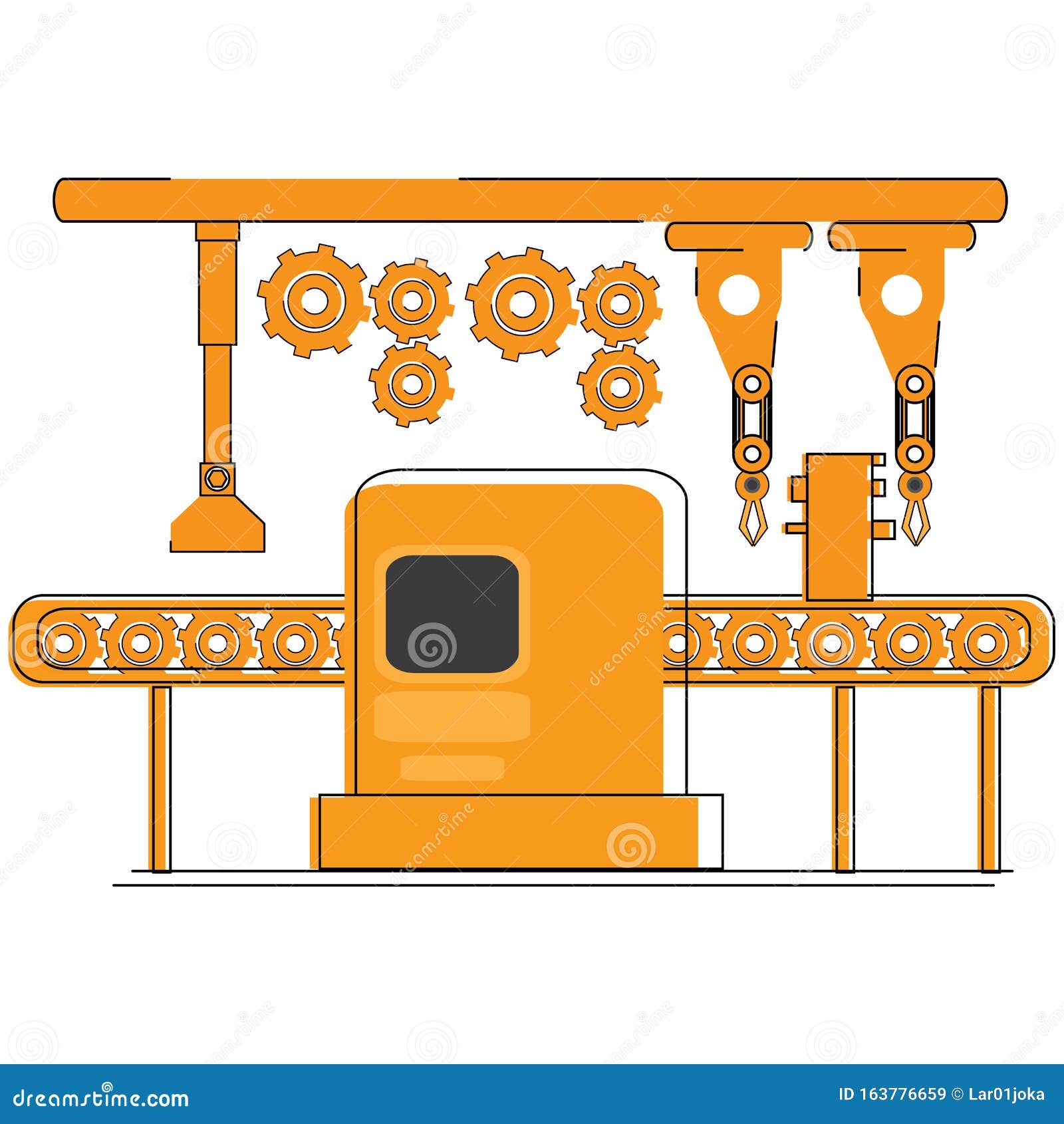Assembly line image stock vector. Illustration of process - 163776659