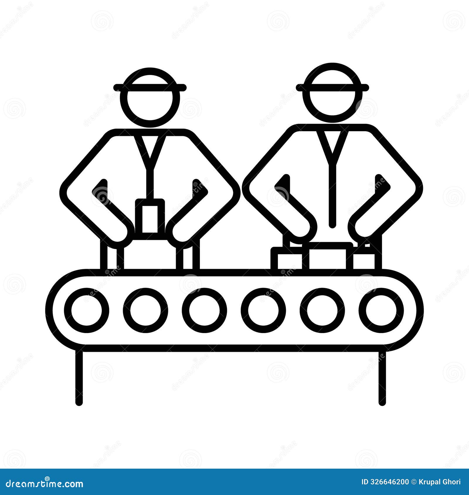 Assembly Line Linear Logo Mark in Black and White Stock Vector ...