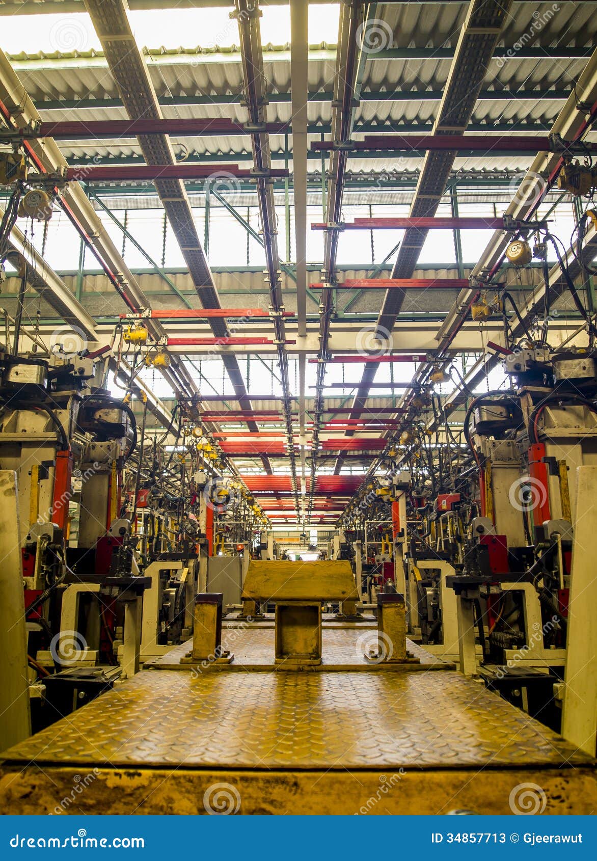 Assembly line for make car stock image. Image of mechanic - 34857713