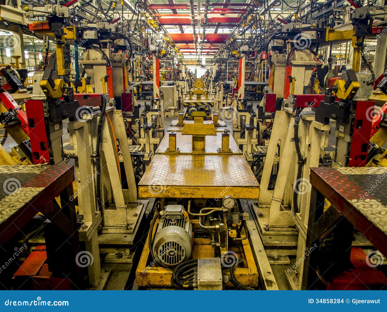 Assembly line for make car stock photo. Image of manufacture - 34858284