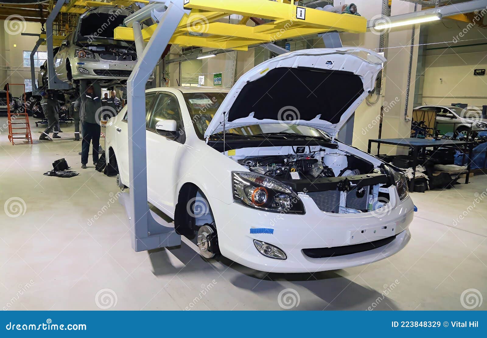 Assembly Line for Assembly of Passenger Cars Stock Image - Image of ...