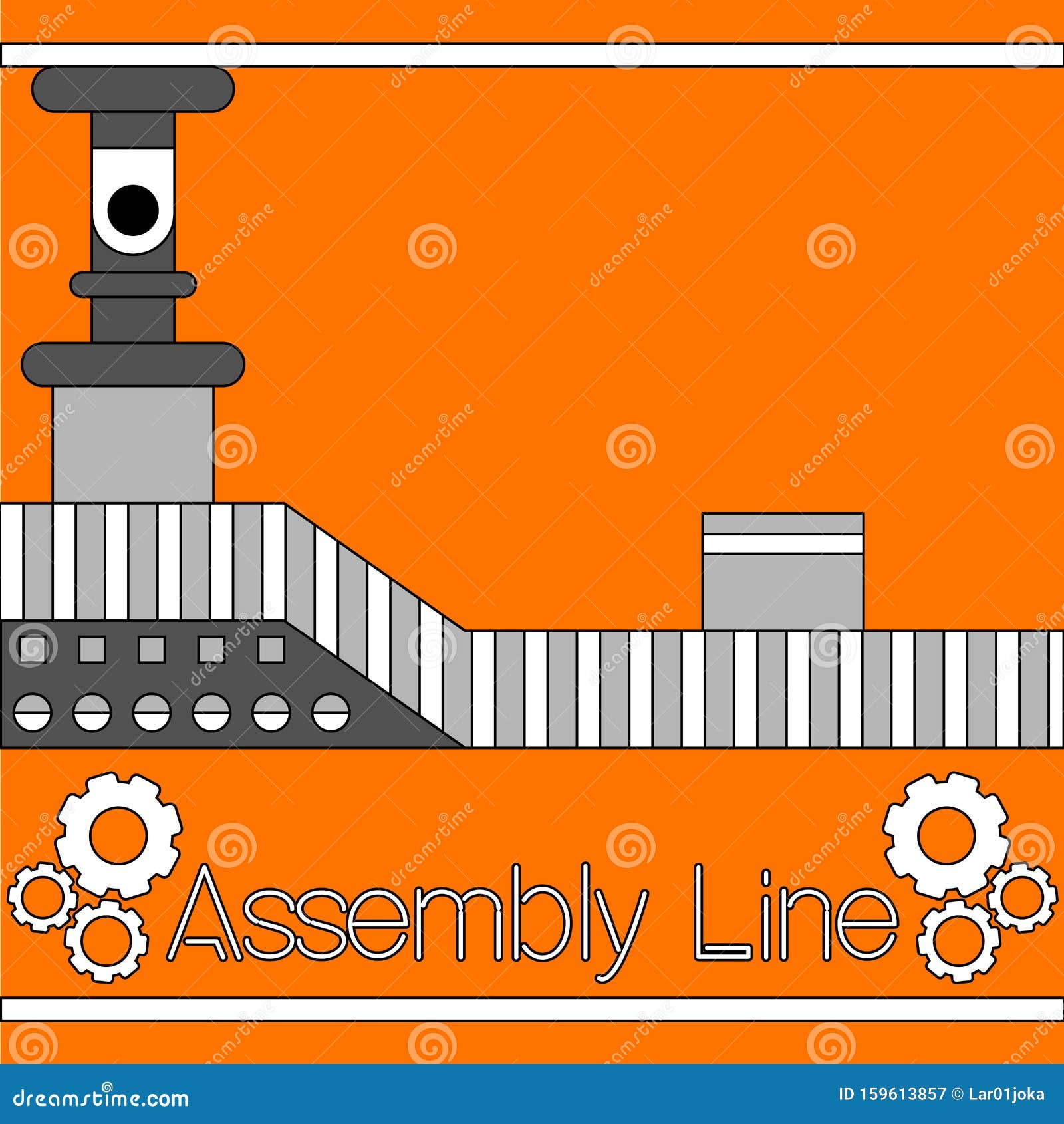 Assembly line poster stock vector. Illustration of system - 159613857