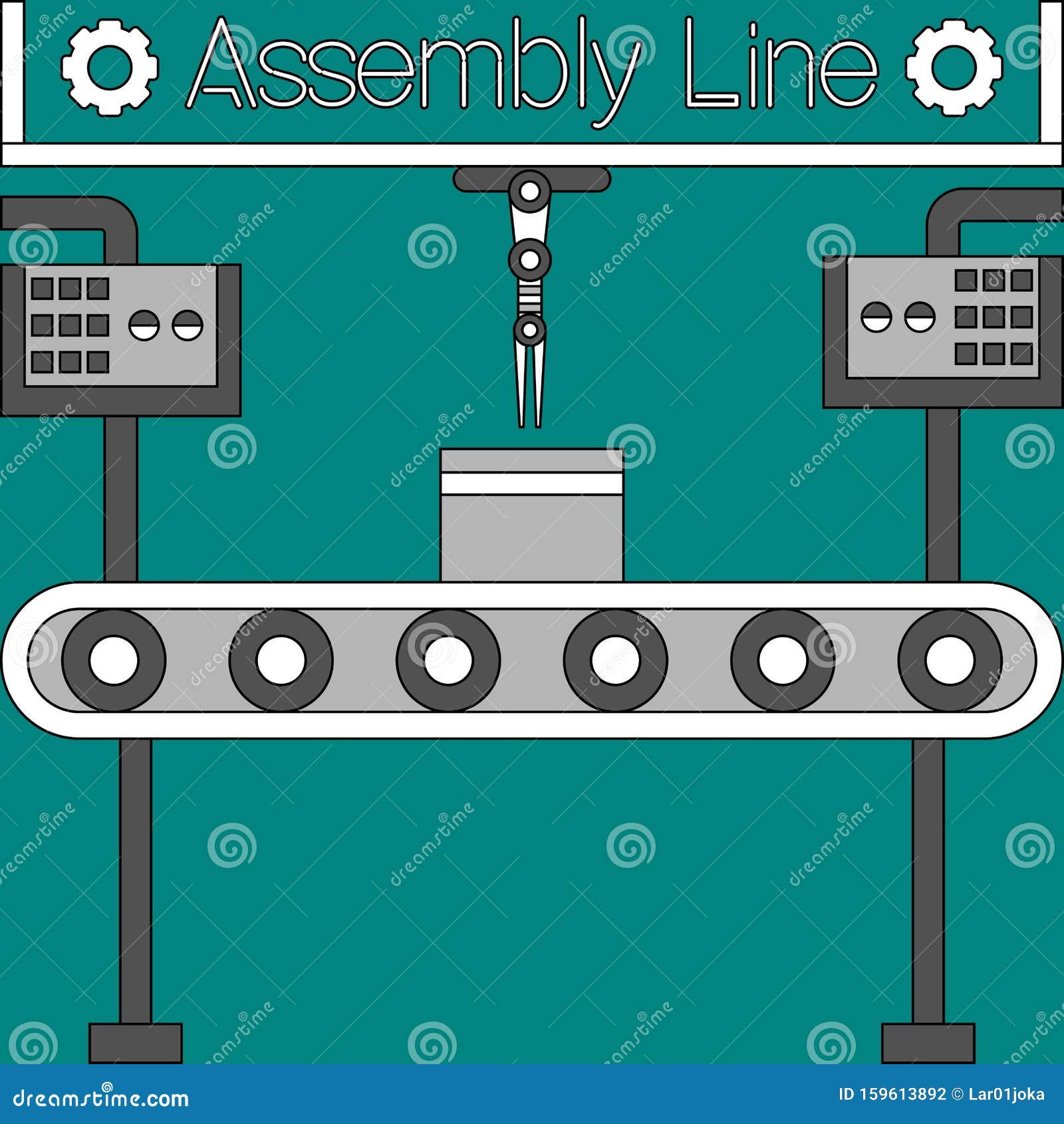 Assembly line poster stock vector. Illustration of business - 159613892