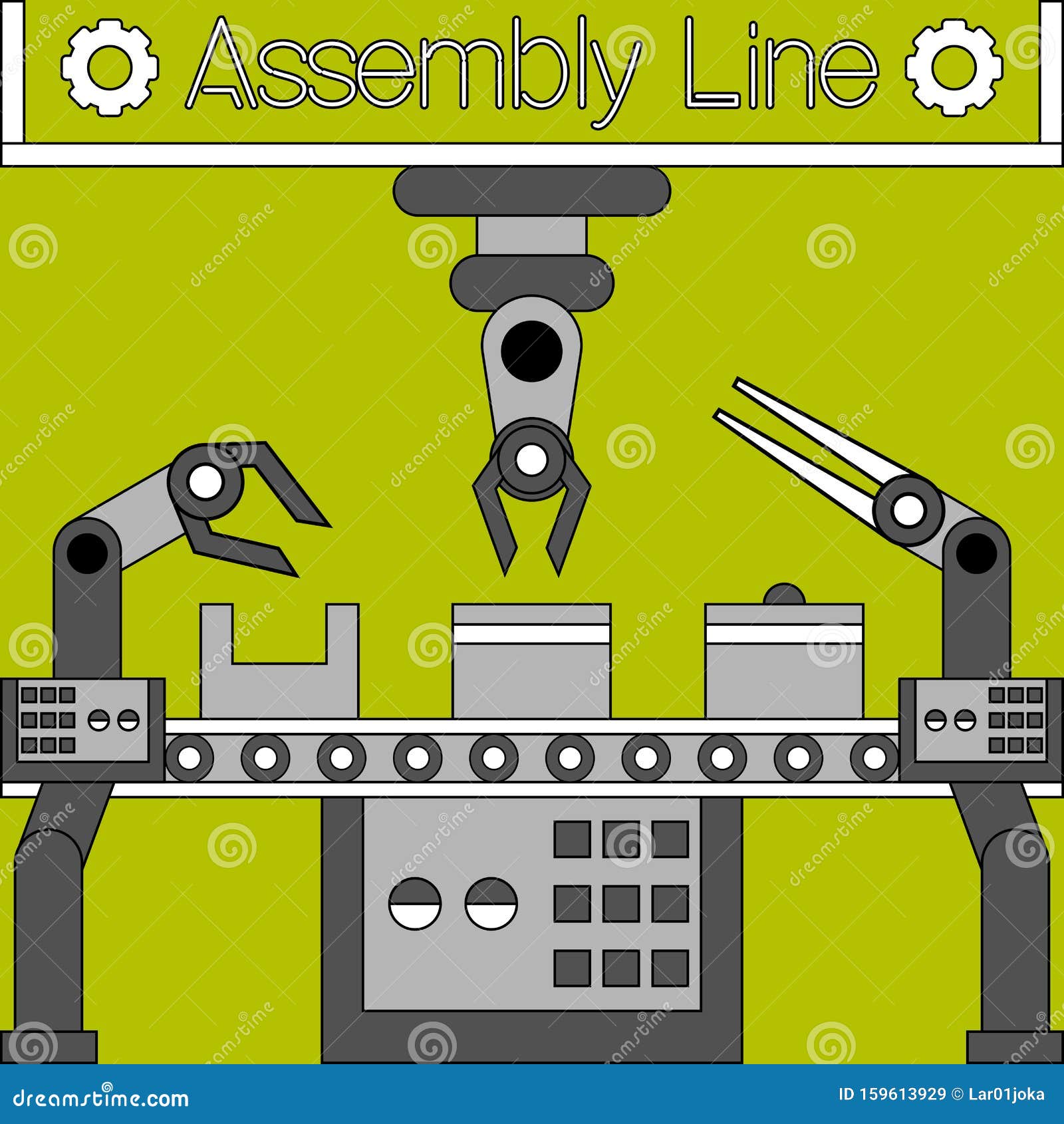 Assembly line poster stock vector. Illustration of plant - 159613929