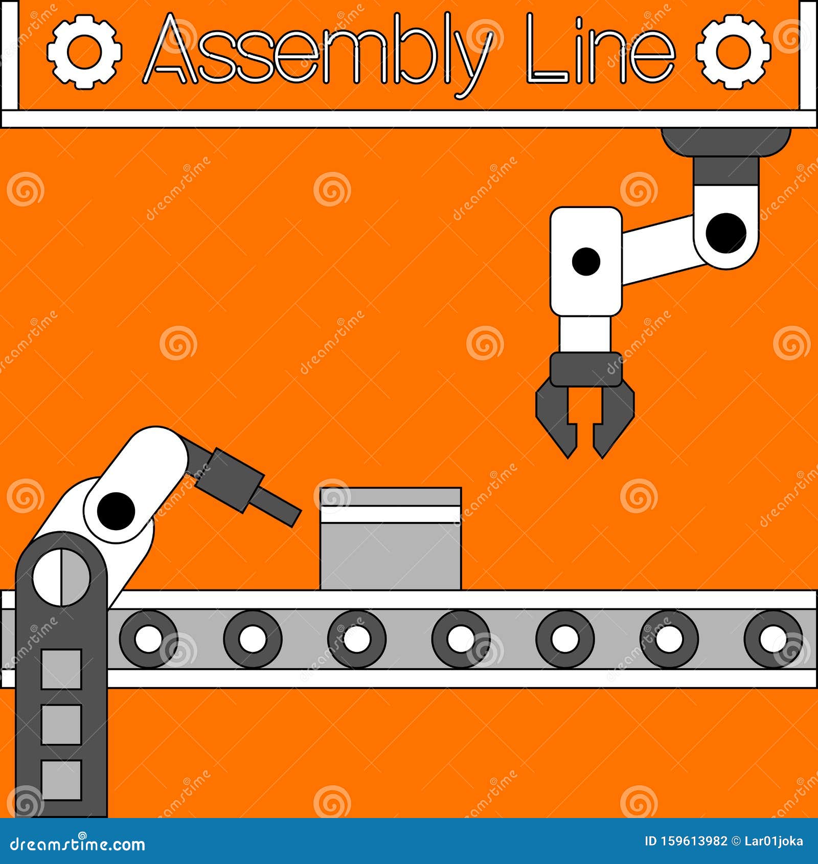 Assembly line poster stock vector. Illustration of vector - 159613982