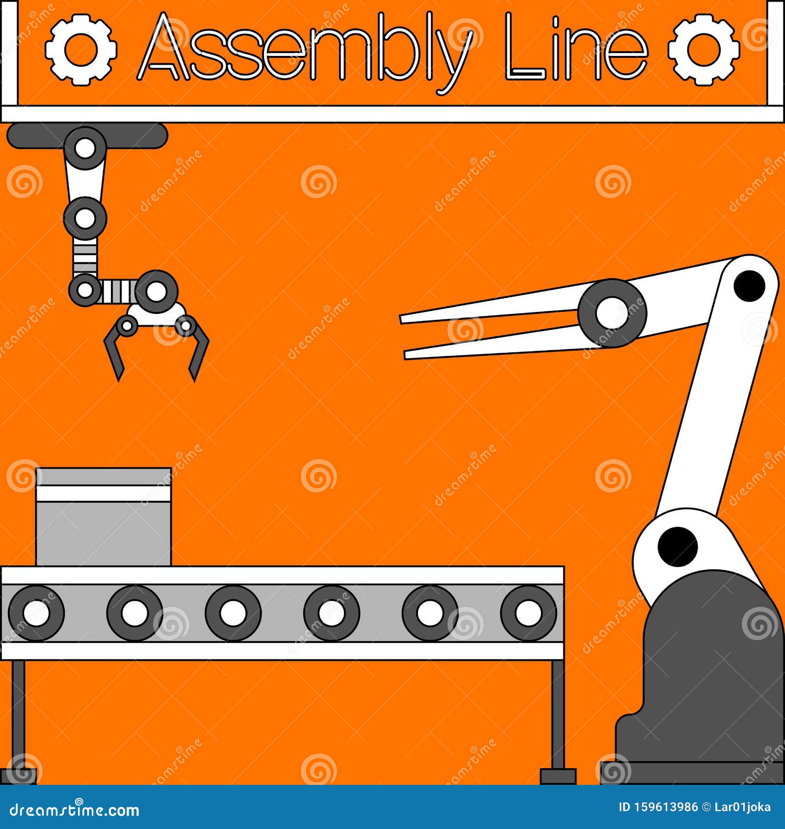 Assembly line poster stock vector. Illustration of factory - 159613986