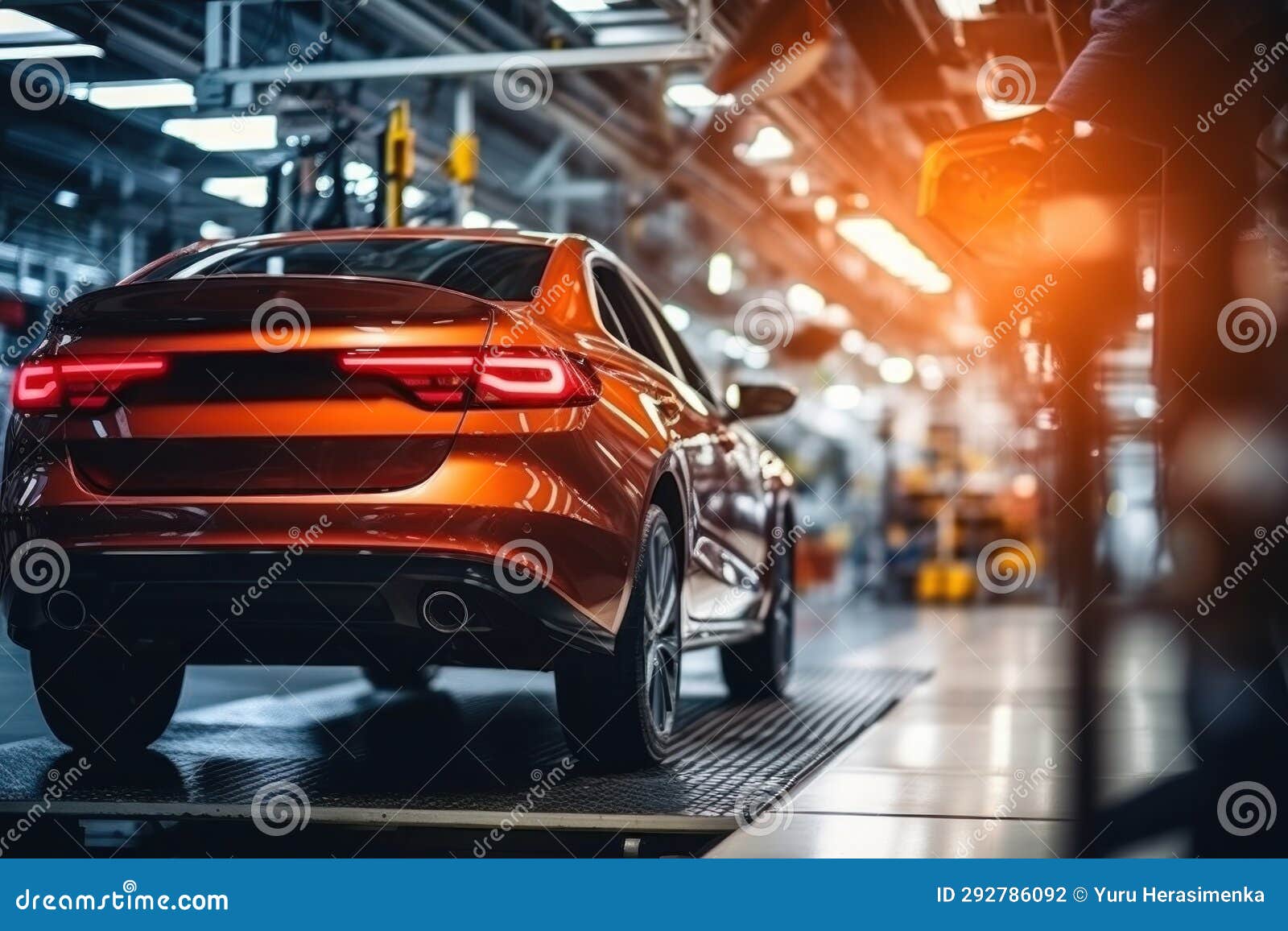 Assembly Line for the Production of Modern Cars. the Final Stage of ...