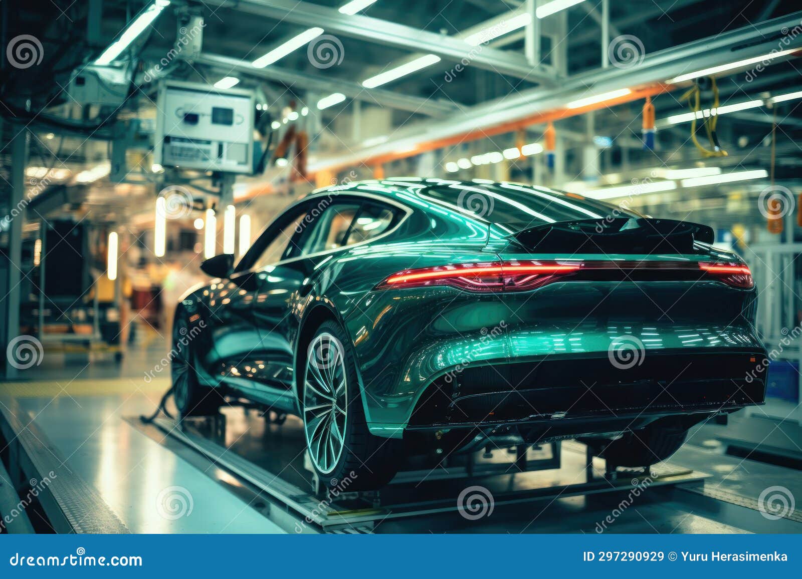 Assembly Line for the Production of Modern Cars. the Final Stage of ...