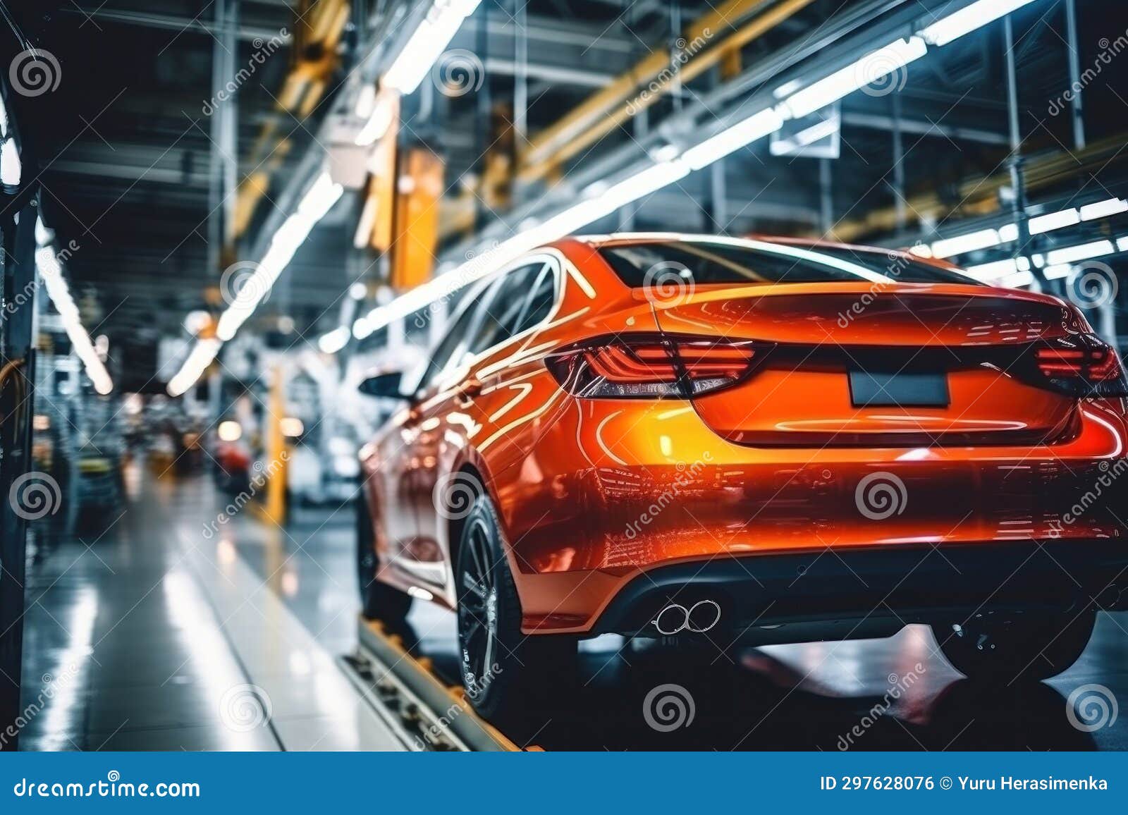 Assembly Line for the Production of Modern Cars. the Final Stage of ...