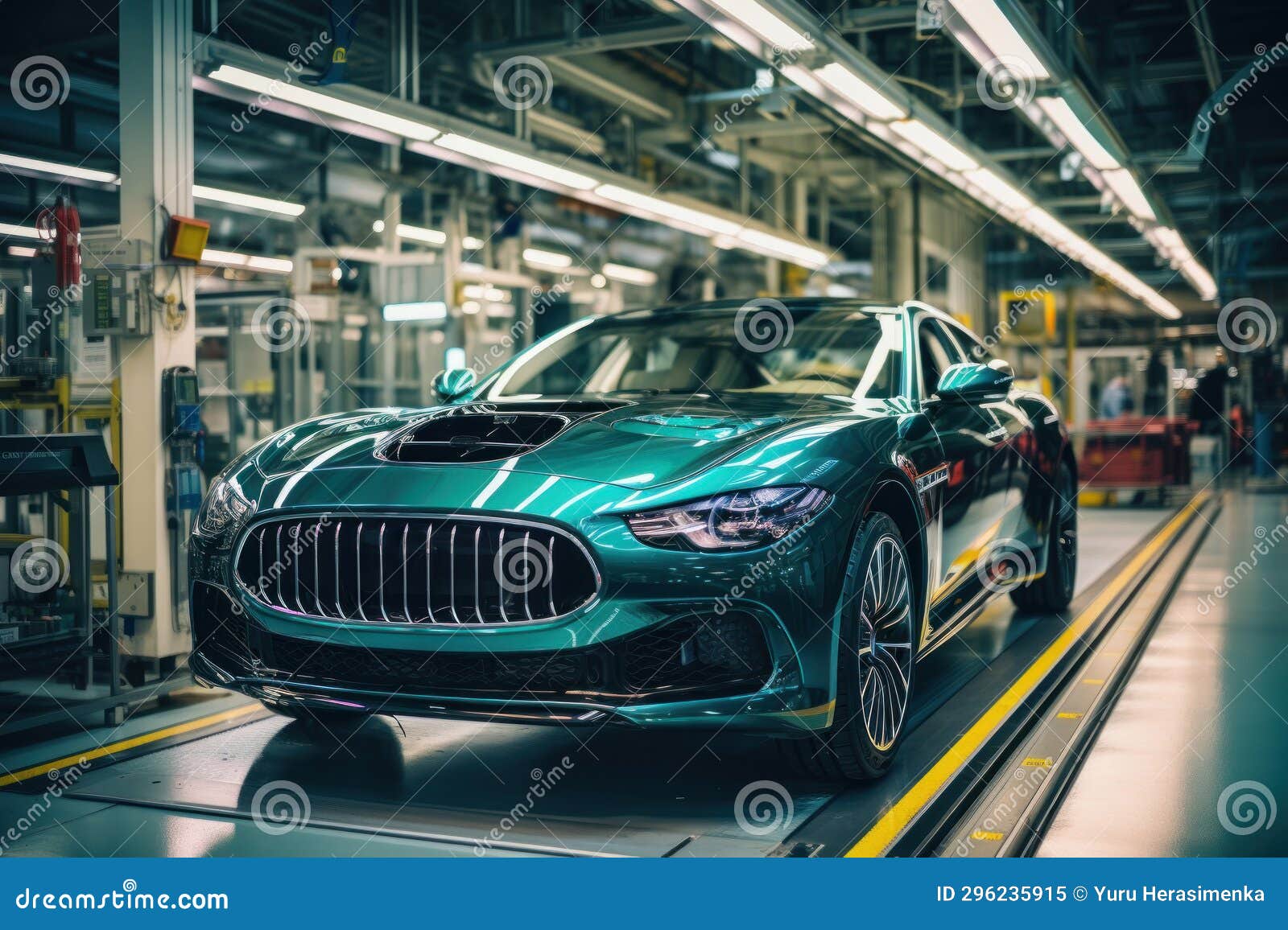 Assembly Line for the Production of Modern Cars. the Final Stage of ...