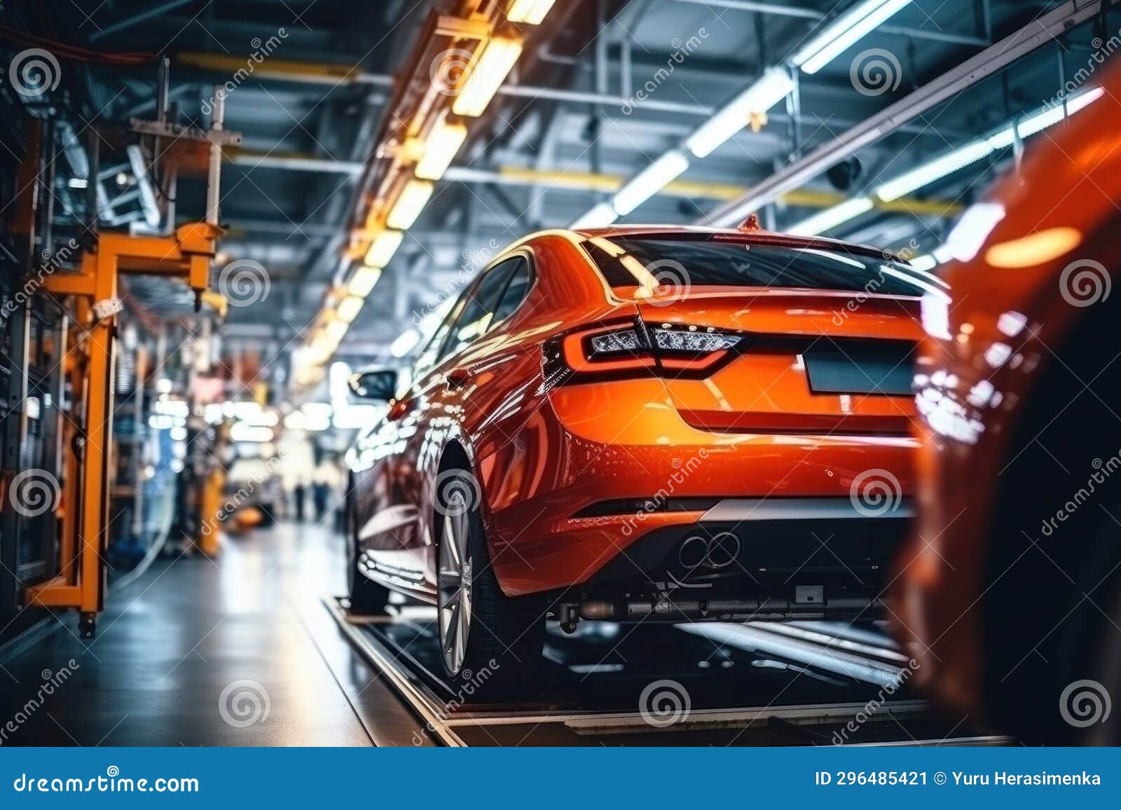 Assembly Line for the Production of Modern Cars. the Final Stage of ...