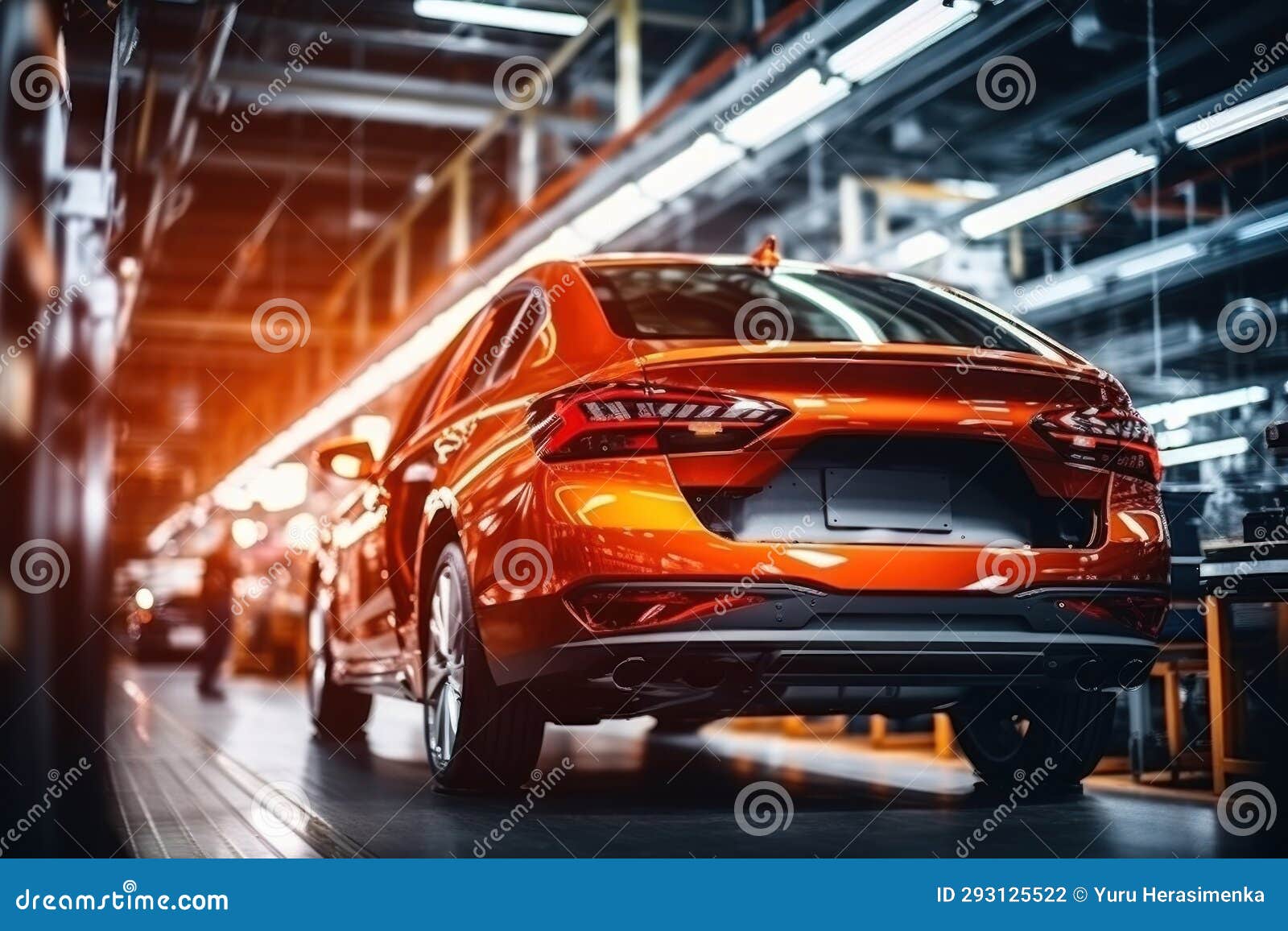 Assembly Line for the Production of Modern Cars. the Final Stage of ...