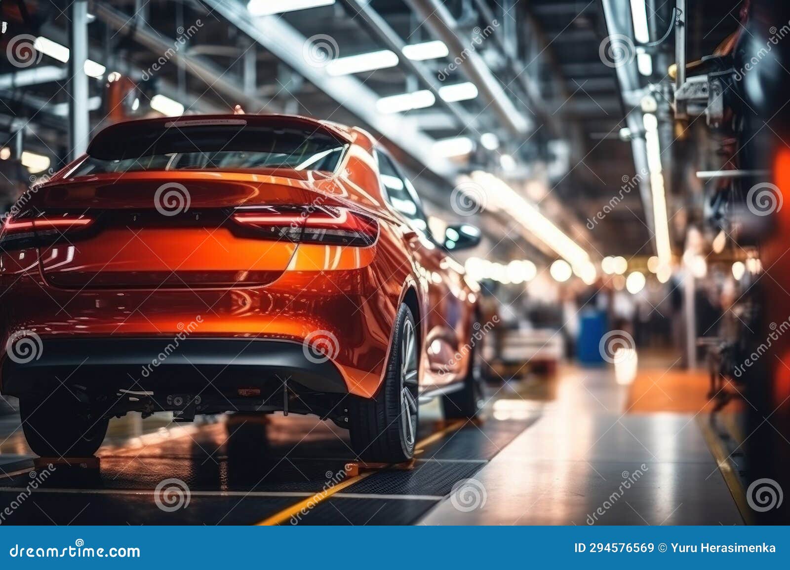 Assembly Line for the Production of Modern Cars. the Final Stage of ...