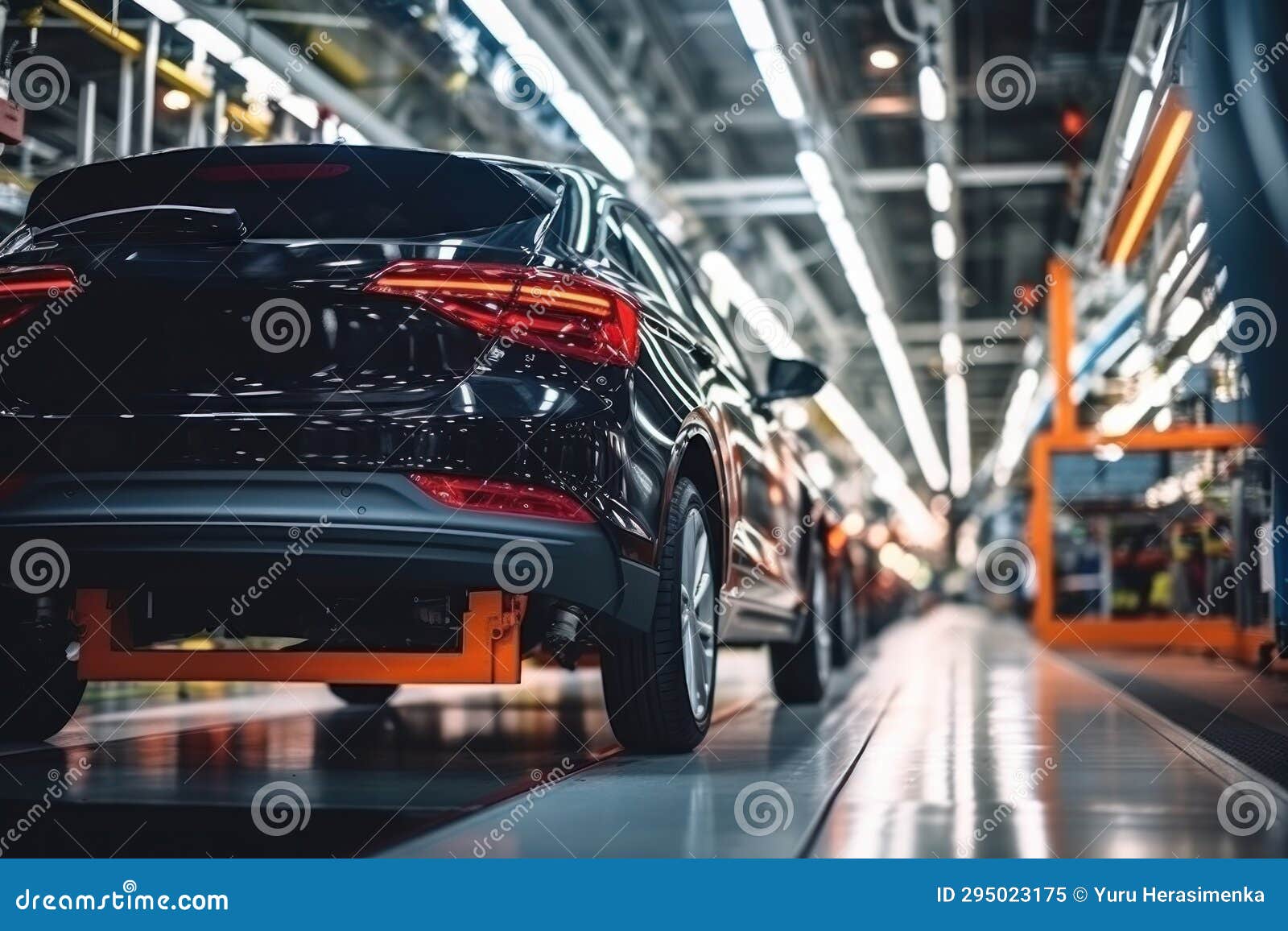 Assembly Line for the Production of Modern Cars. the Final Stage of ...