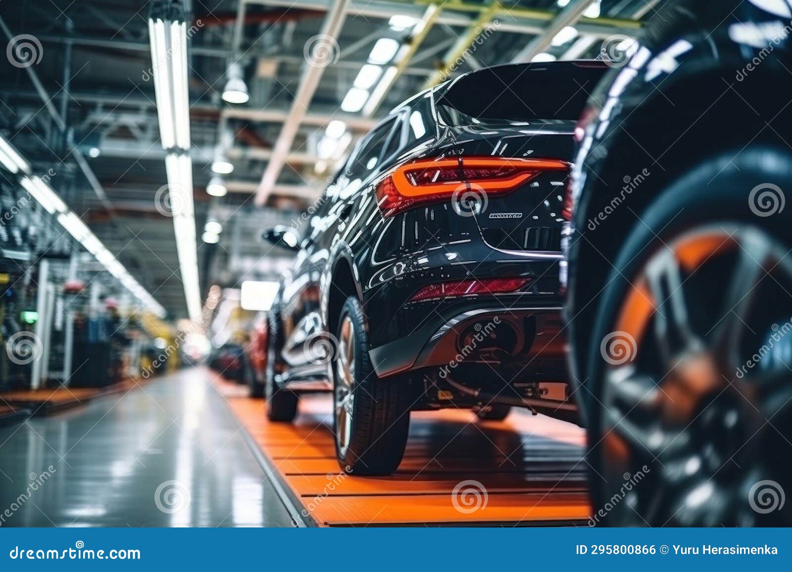 Assembly Line for the Production of Modern Cars. the Final Stage of ...