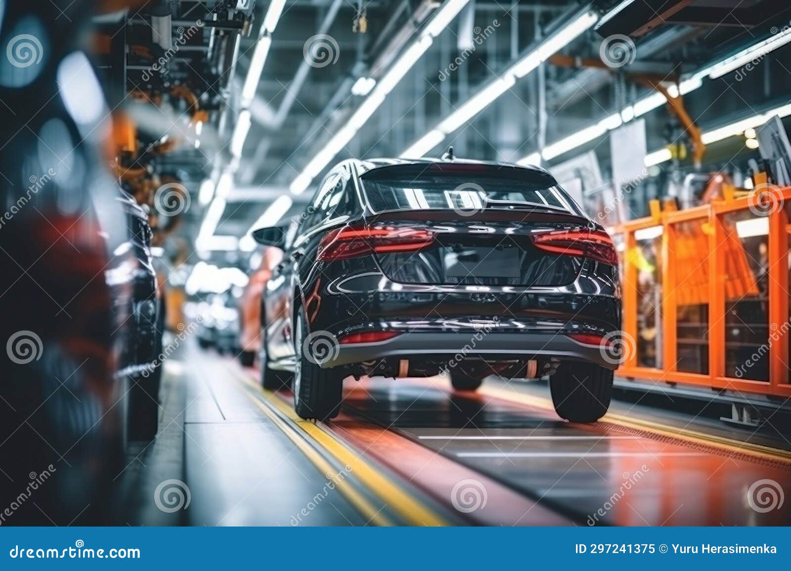 Assembly Line for the Production of Modern Cars. the Final Stage of ...
