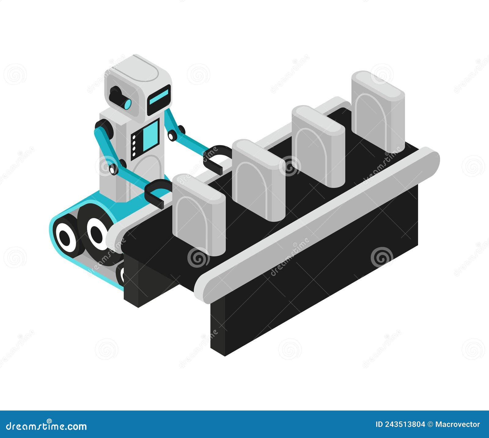 Assembly Line Robot Composition Stock Vector - Illustration of idea ...