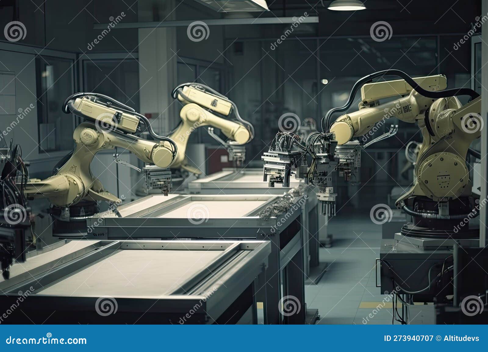 Assembly Line of Robotic Arms, Each with Its Own Unique Toolkit ...