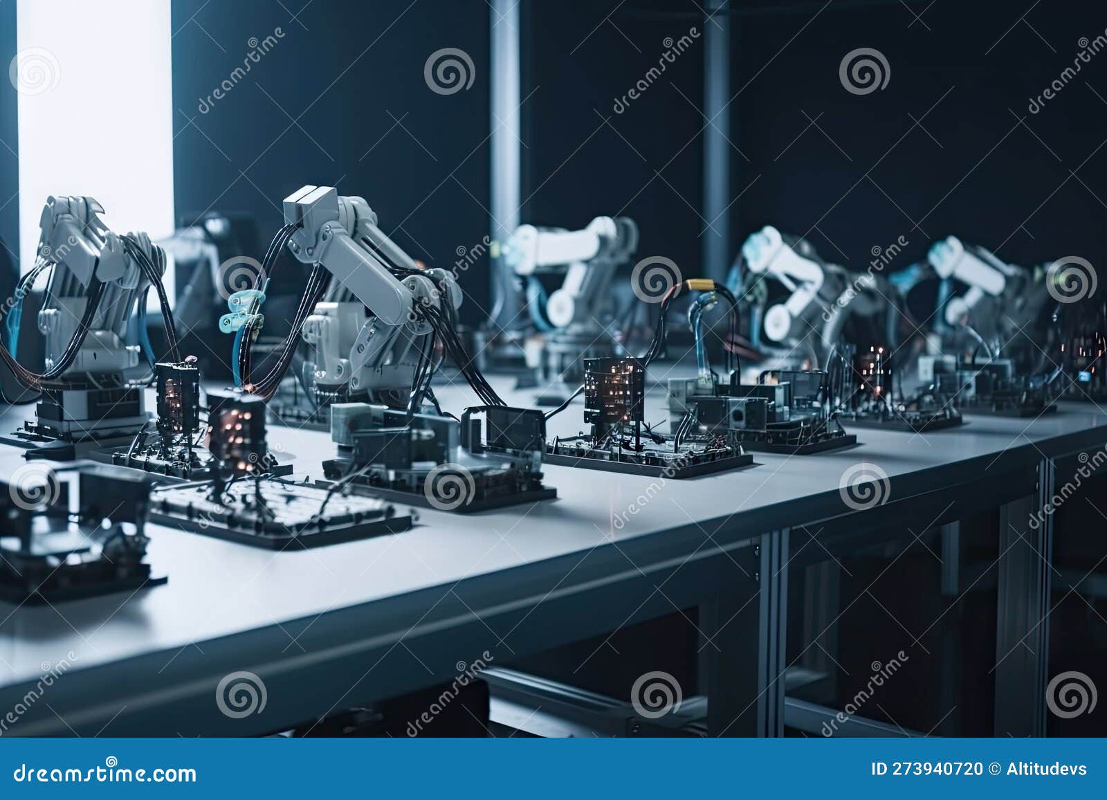Assembly Line of Robotic Arms, Each with Its Own Unique Toolkit ...