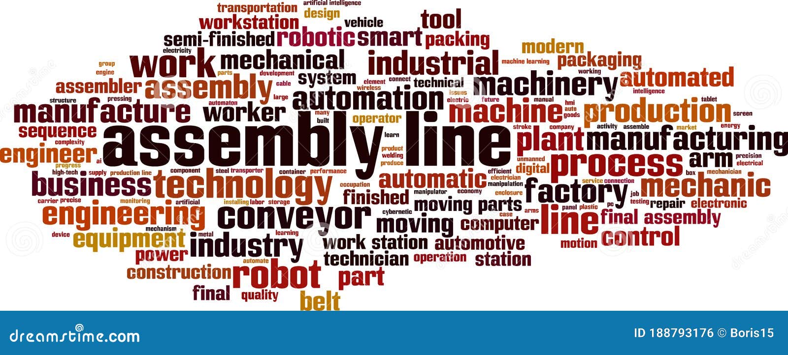 Assembly line word cloud stock vector. Illustration of concept - 188793176
