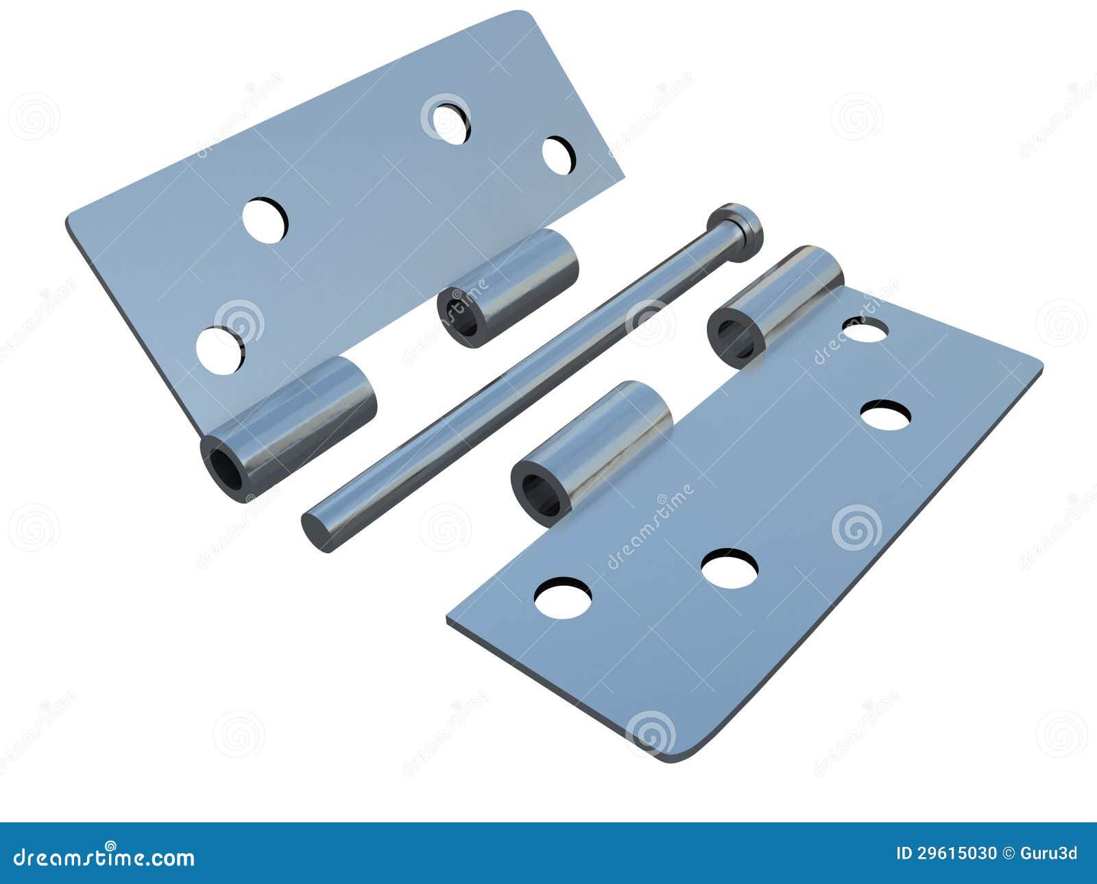 Assembly Metal Hinges on a White Stock Illustration - Illustration of ...