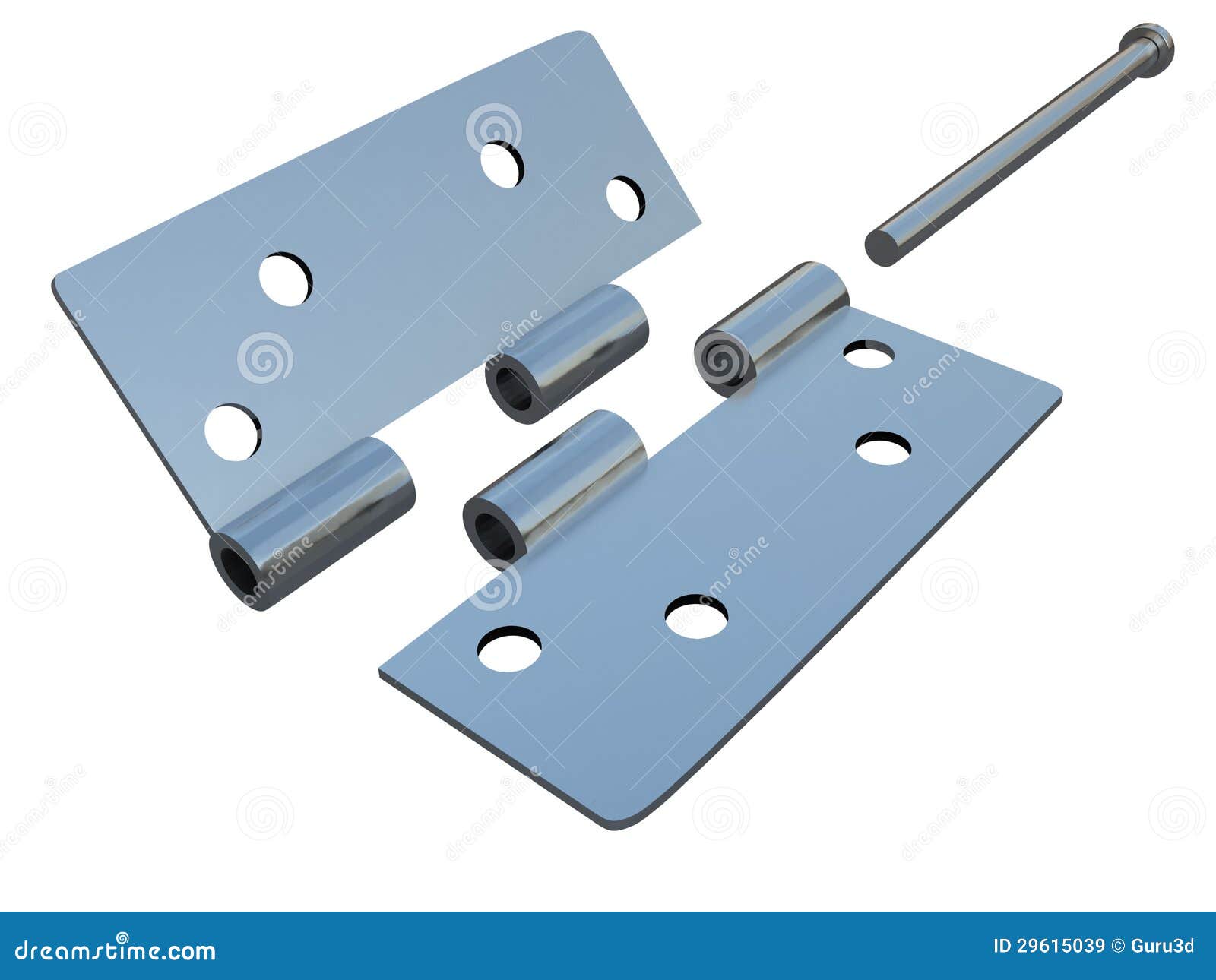 Assembly Metal Hinges on a White Stock Illustration - Illustration of ...