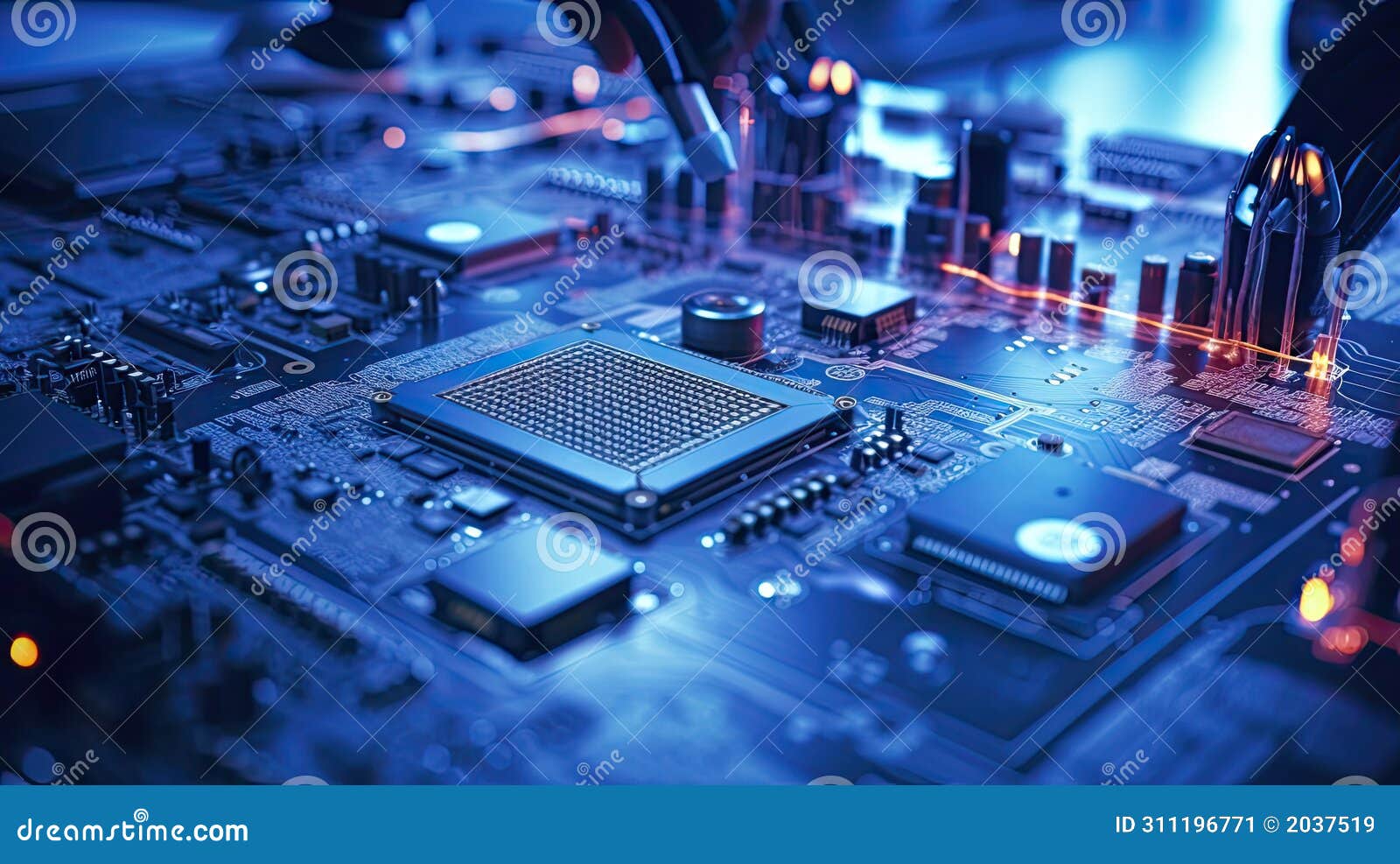 Assembly Motherboard Electronics Factory Stock Illustration ...